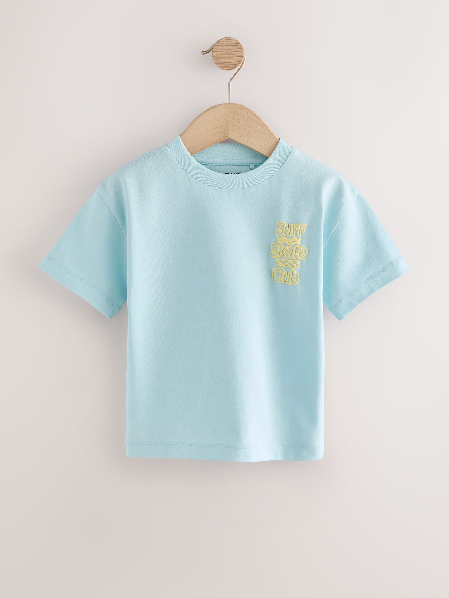 Buy Blue/Yellow Surf Short Sleeve T-Shirts 4 Pack (3mths-7yrs) from ...