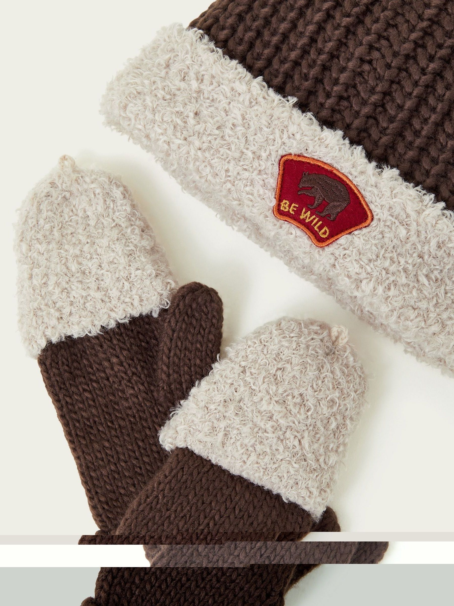 Buy Monsoon Brown Borg Explorer Hat and Gloves Set from the Next UK ...