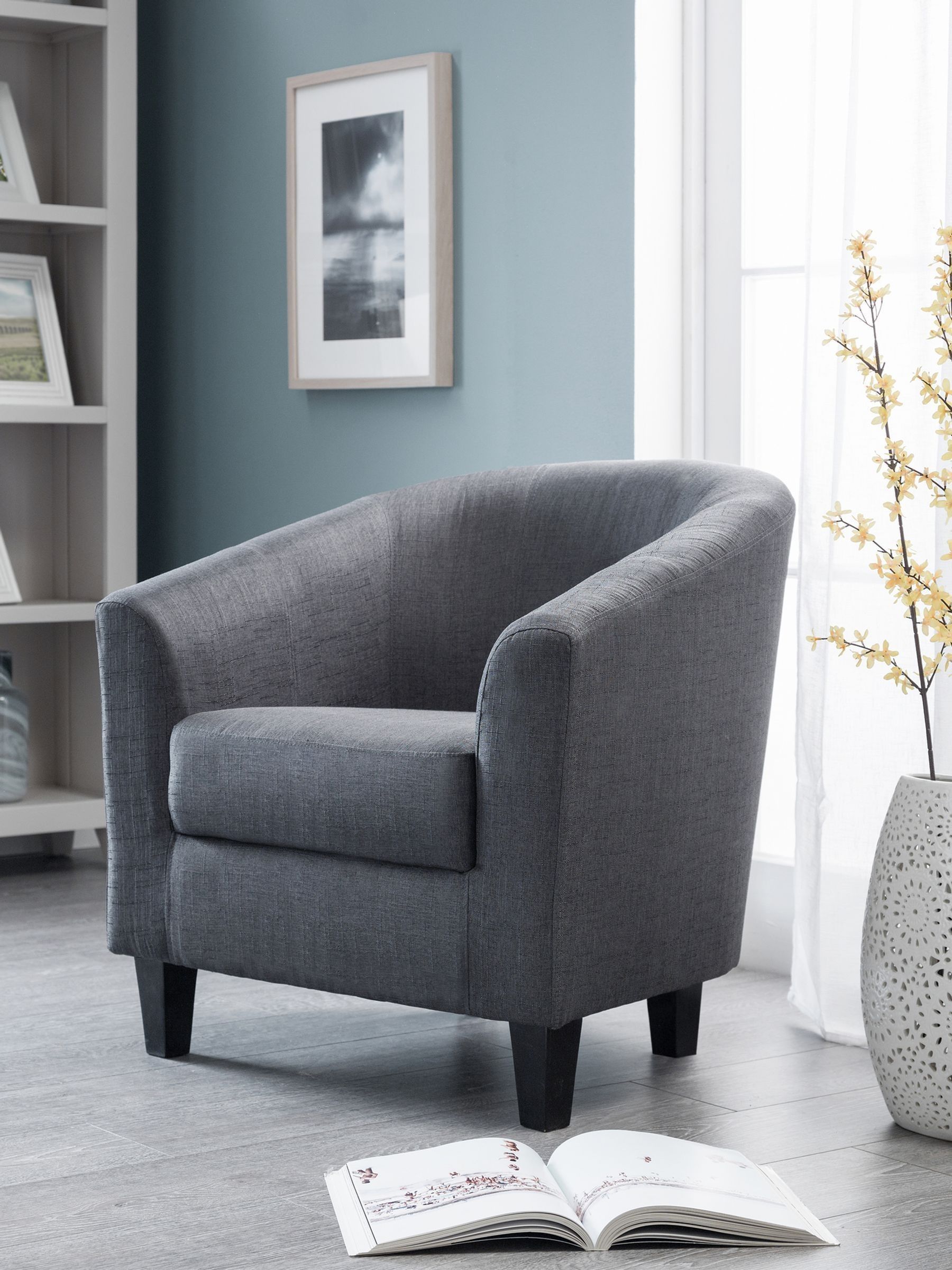 Buy Julian Bowen Slate Grey Hugo Tub Chair from the Next UK online shop