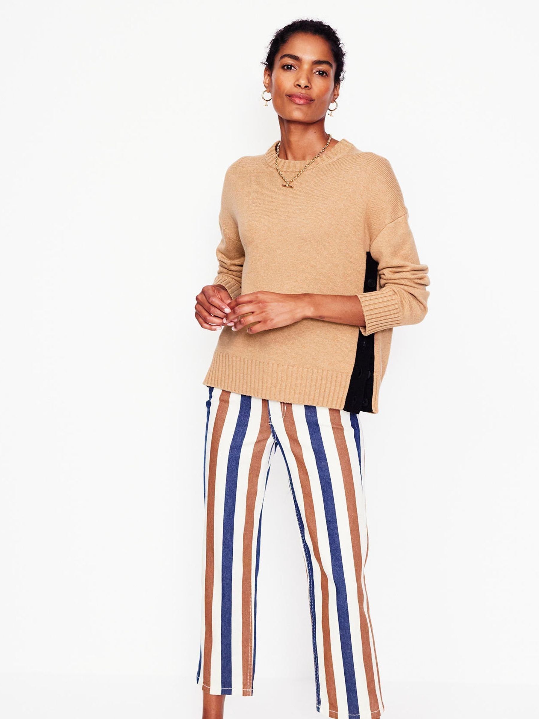 Buy Boden Brown Zia Button Side Jumper from the Next UK online shop