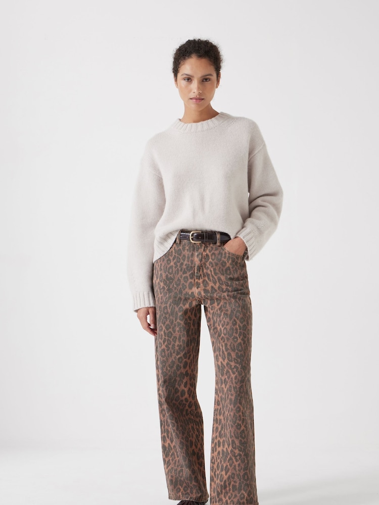 Buy Hush Animal Print Leopard Print Wide Leg Jeans from the Next UK ...