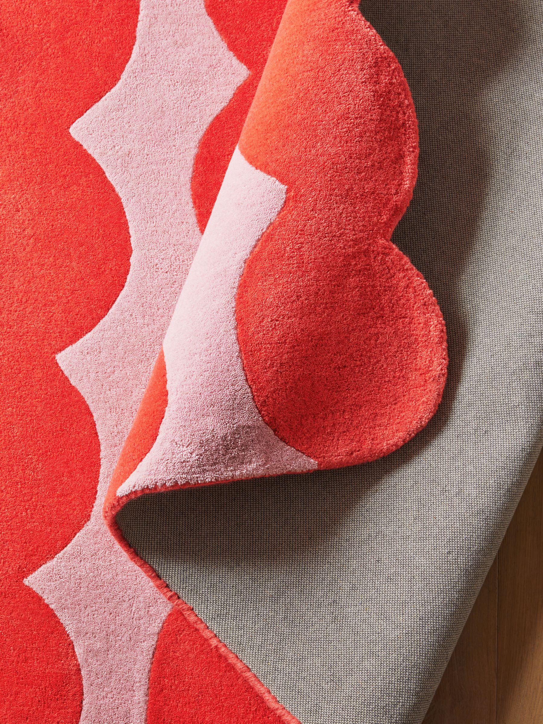 Buy Eleanor Bowmer Pink/Red Wavey Stripe Wool Tufted Rug from Next Ireland