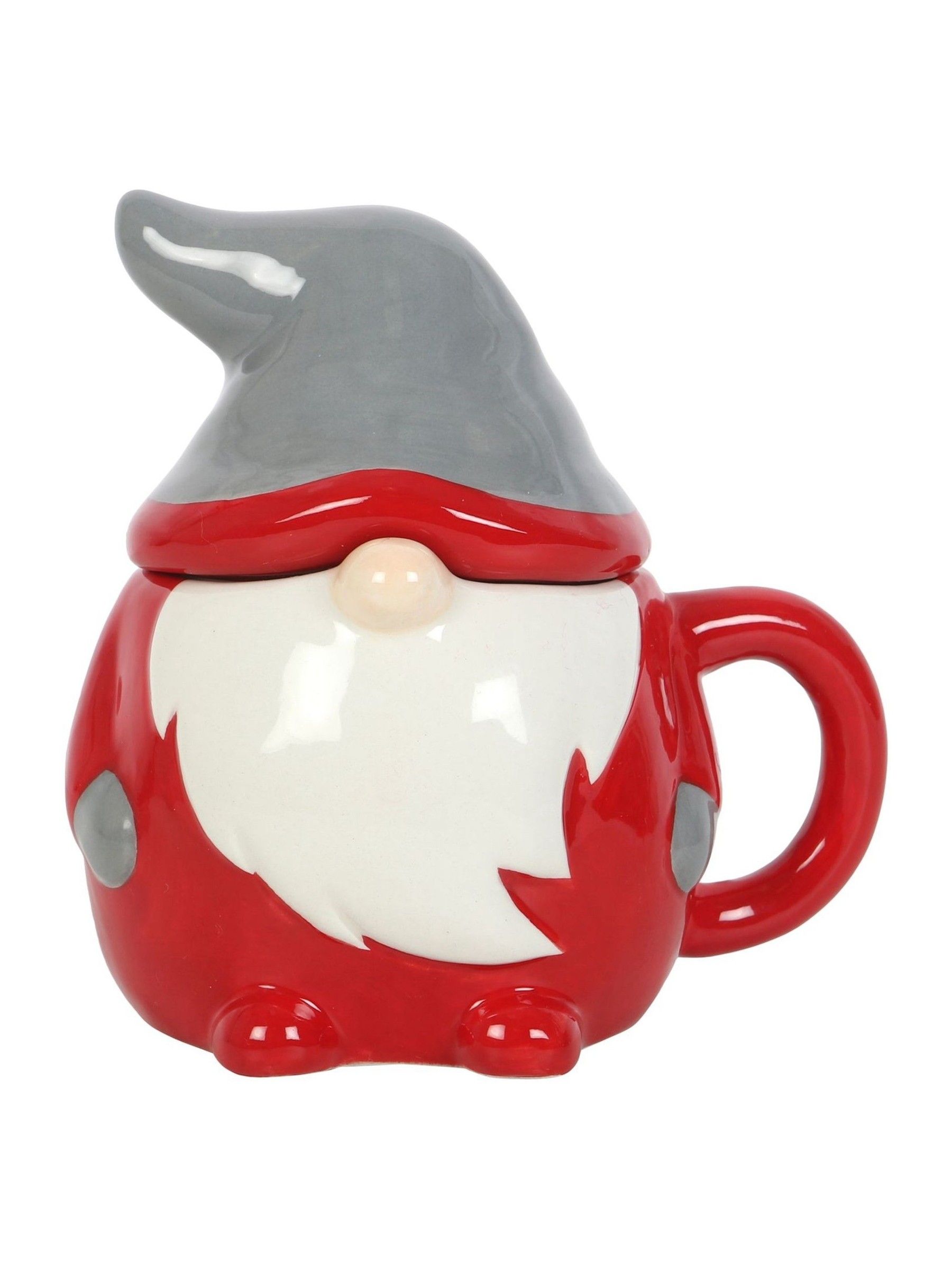 Buy Something Different Red and Grey Christmas Gonk Lidded Mug from the ...