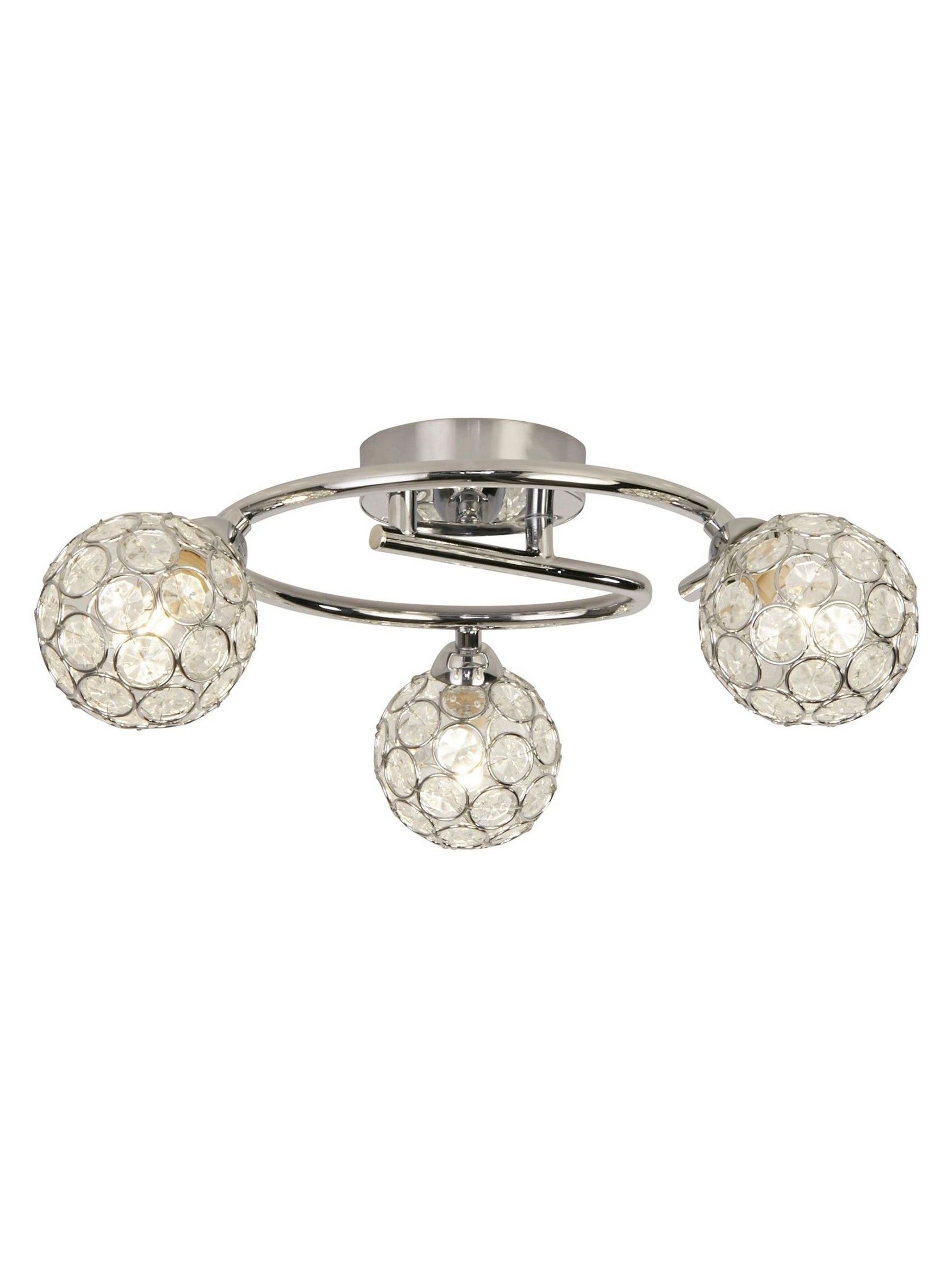 Buy Searchlight Chrome and Clear Wimbledon 3 Ceiling Light from the ...