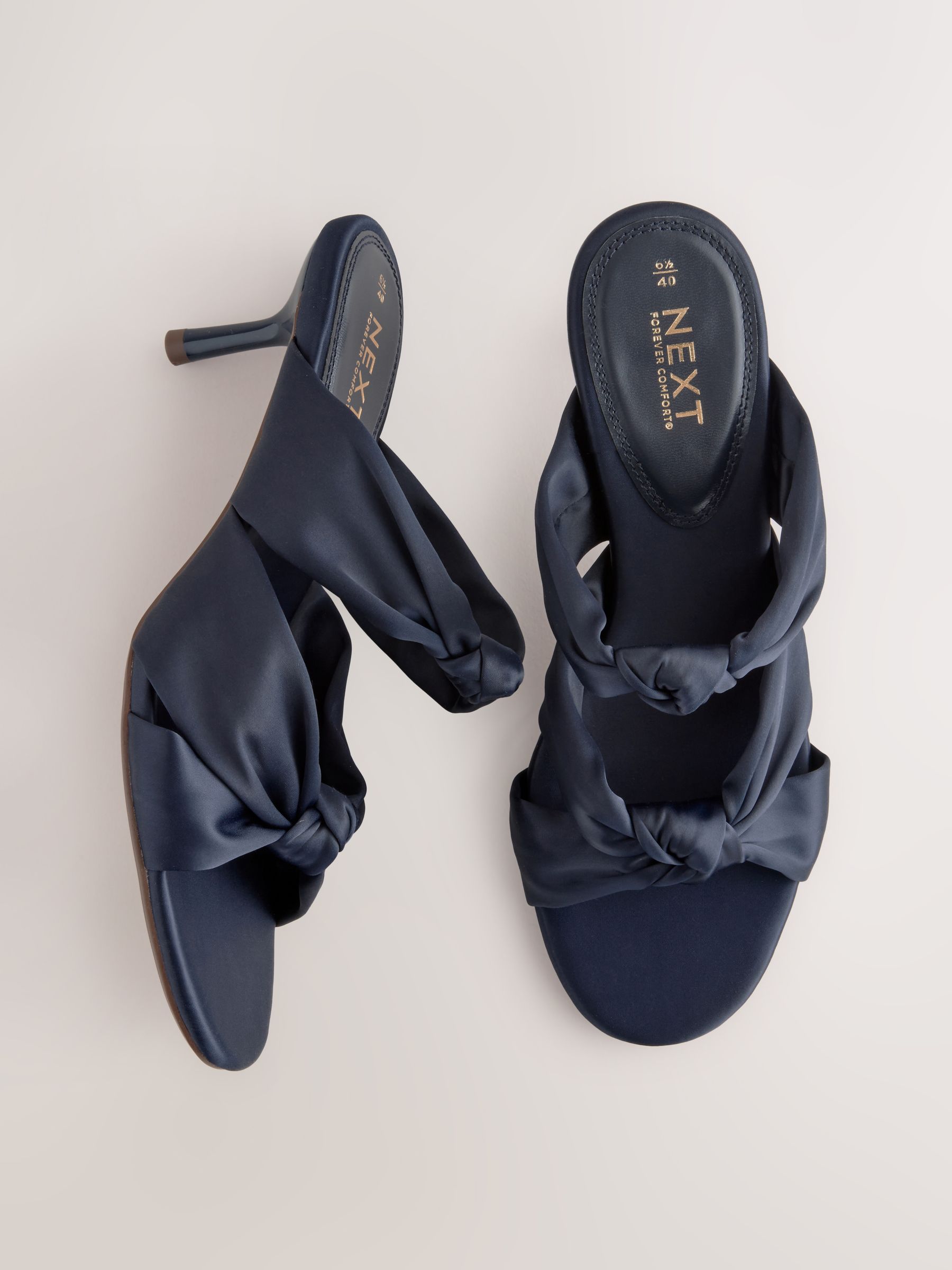 Buy Navy Round Toe Twist Detail Low Heel Mules from the Next UK online shop