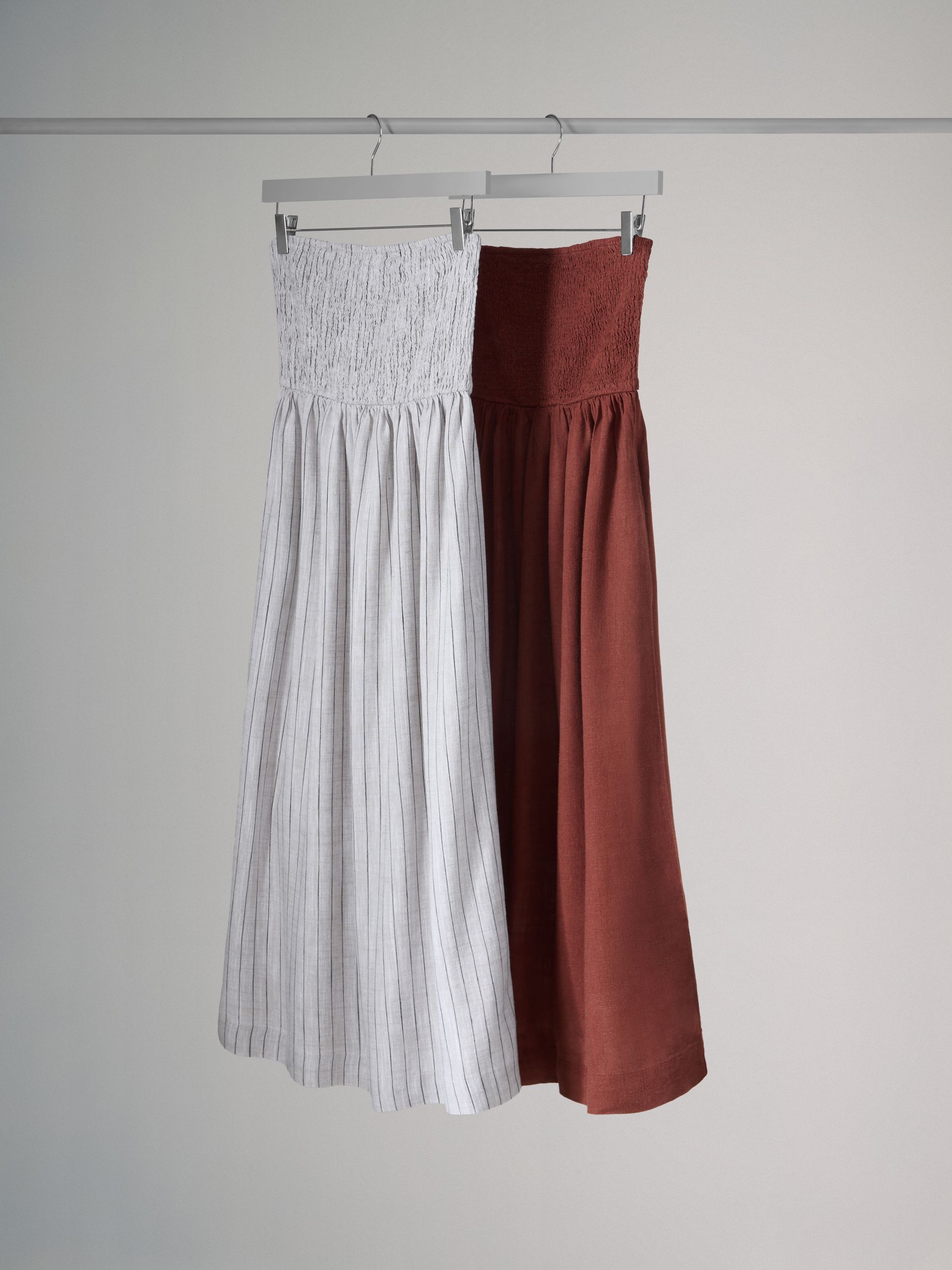 Buy The Set Brown Red/Neutral Stripe 2 Pack Bandeau Maxi Dresses with ...