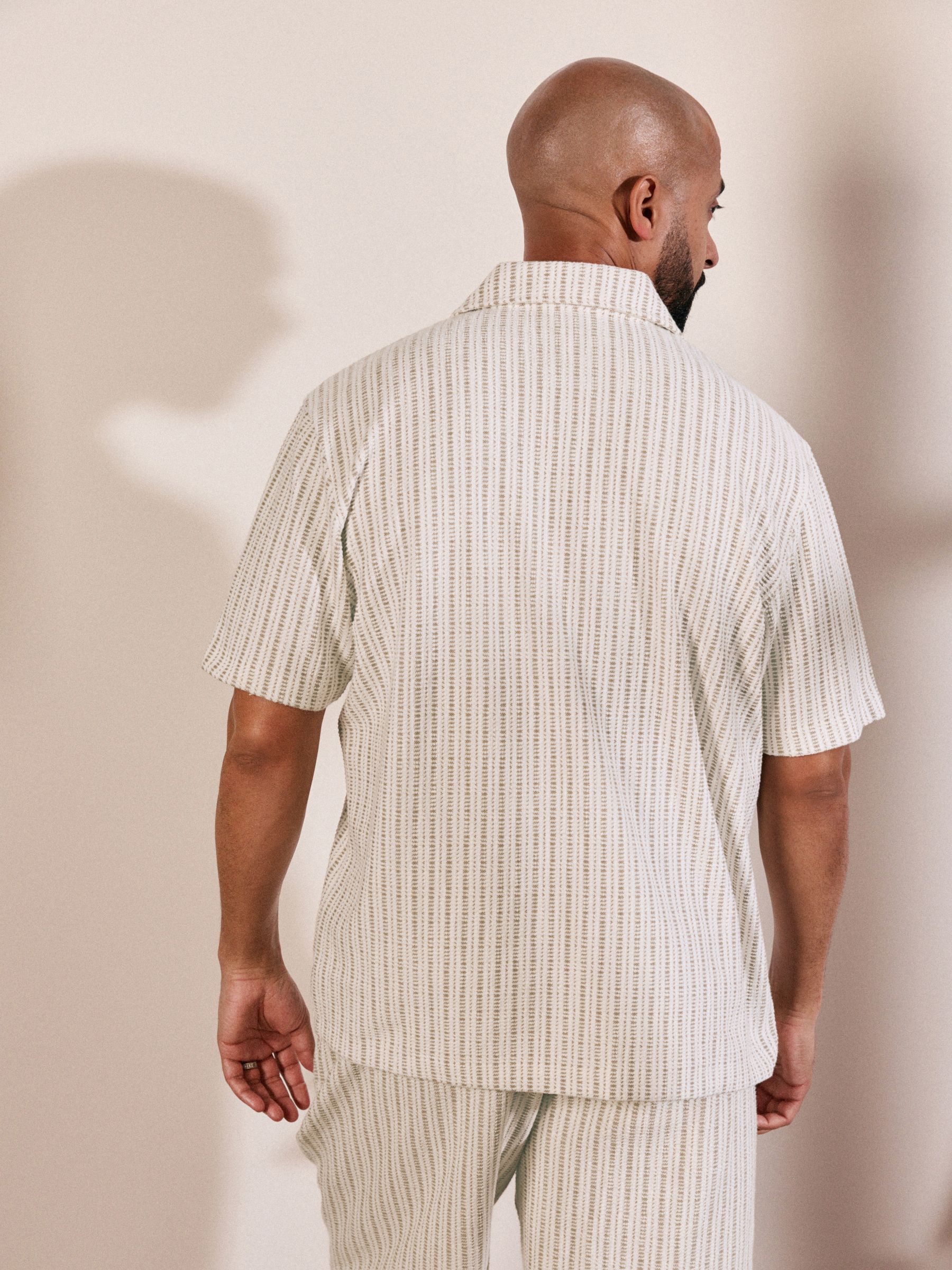 Buy Neutral Textured Stripe Jersey Shirt from the Next UK online shop