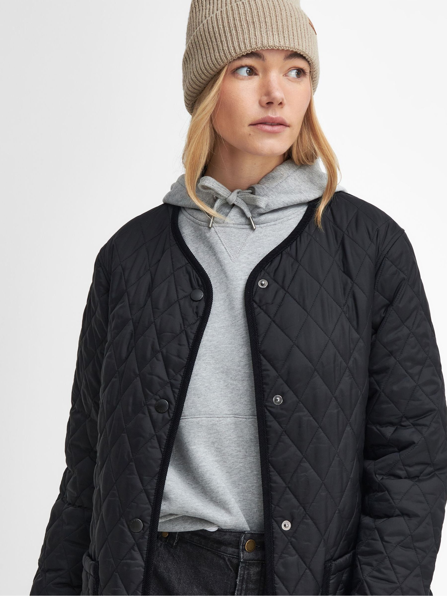 Buy Barbour® Black Round Collar Jacket from the Next UK online shop