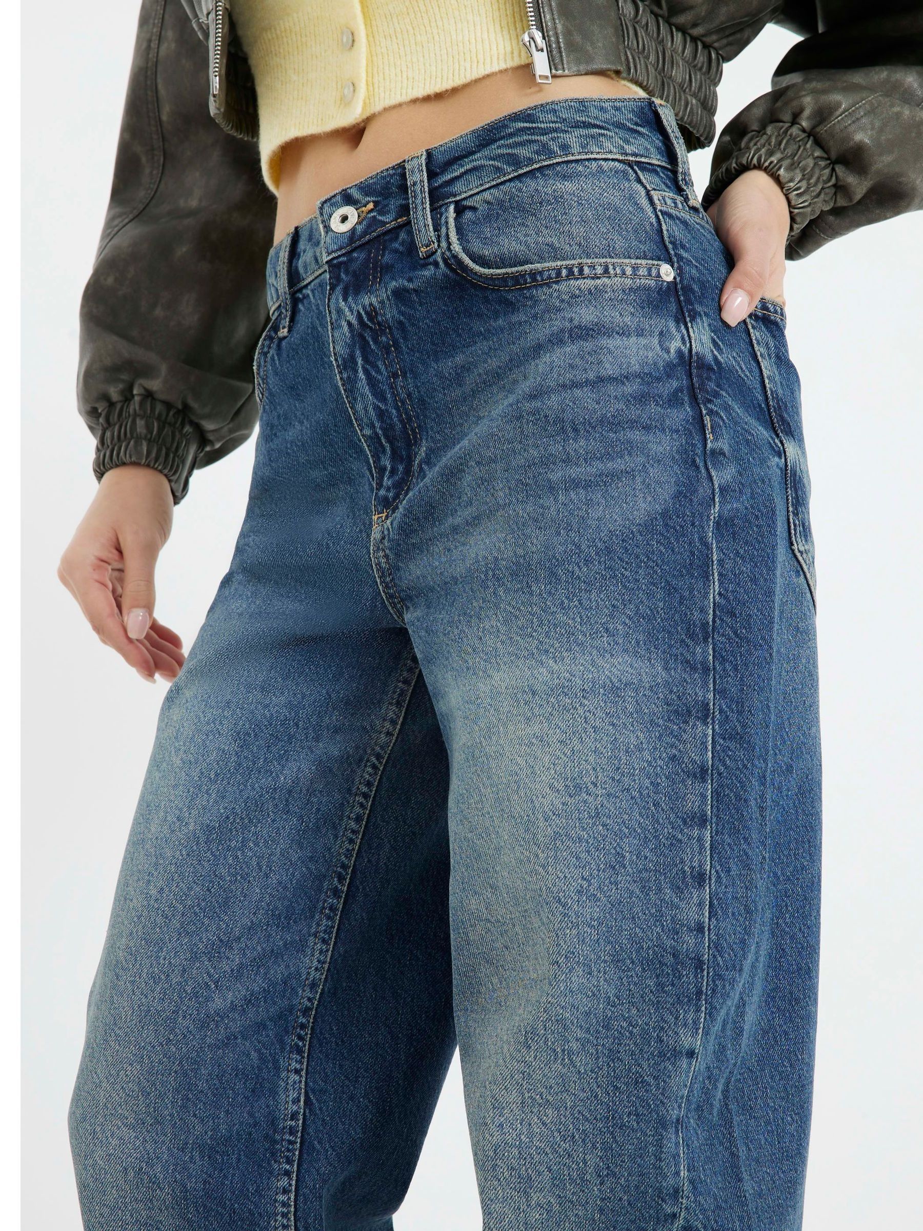 Buy River Island Blue Seamed Barrel Jeans from the Next UK online shop