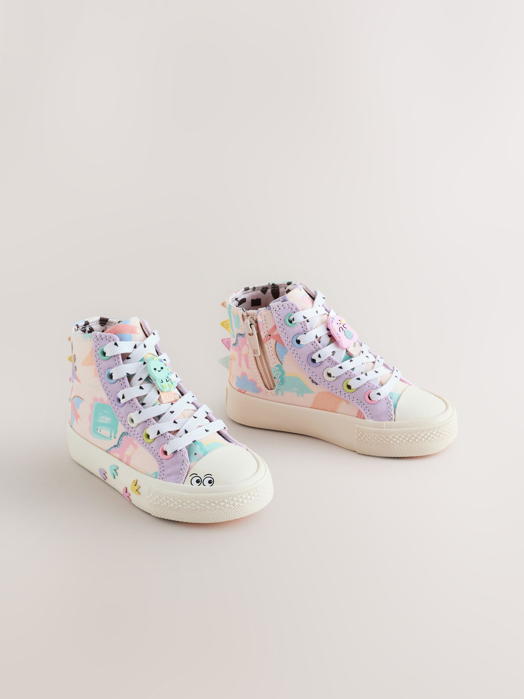 Buy Multi Dinosaur Standard Fit (F) Character High Top Trainers from ...