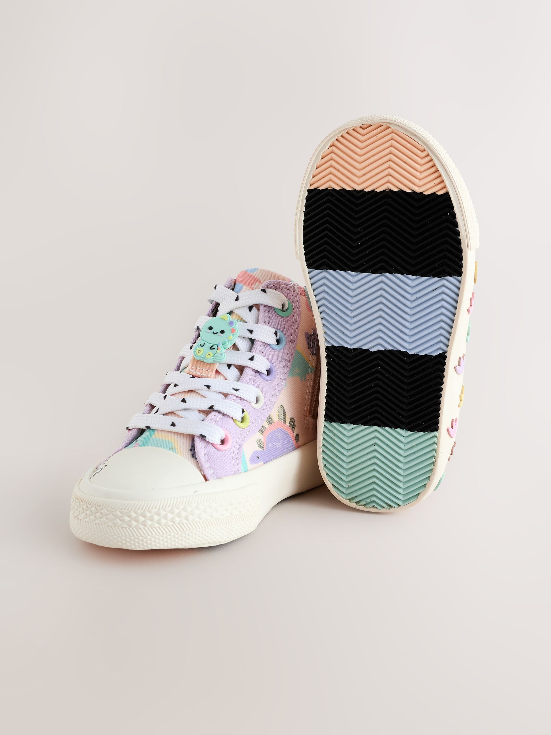 Buy Multi Dinosaur Standard Fit (F) Character High Top Trainers from ...