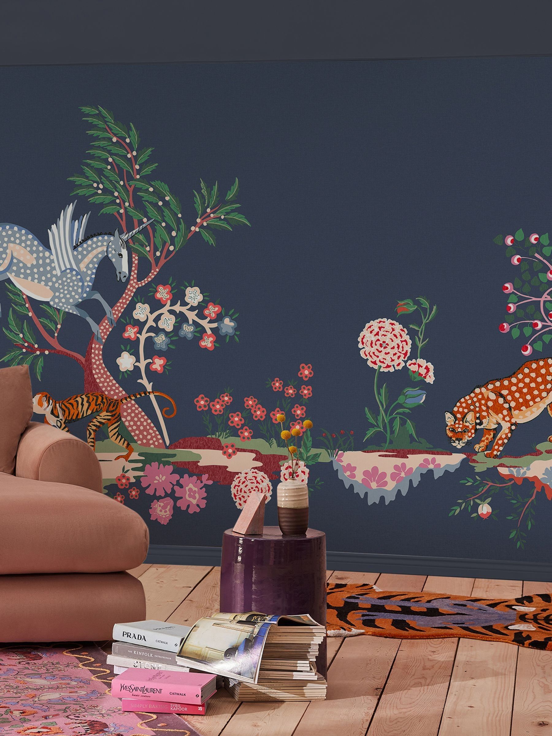 Buy Cath Kidston Navy Painted Kingdom Fixed Size 4M Mural from the Next ...