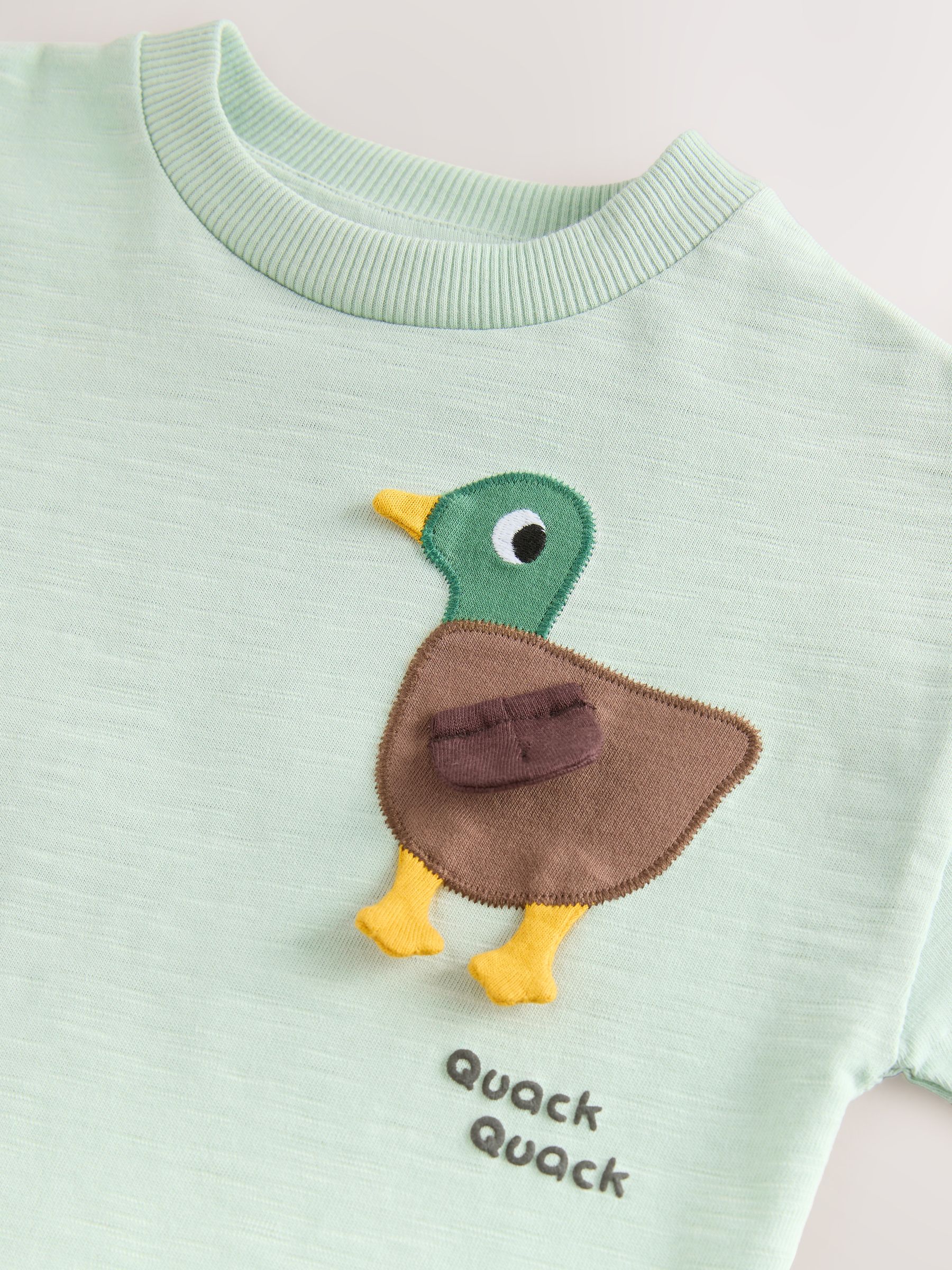 Buy Green Duck Short Sleeve Appliqué T-Shirt (3mths-7yrs) from the Next ...