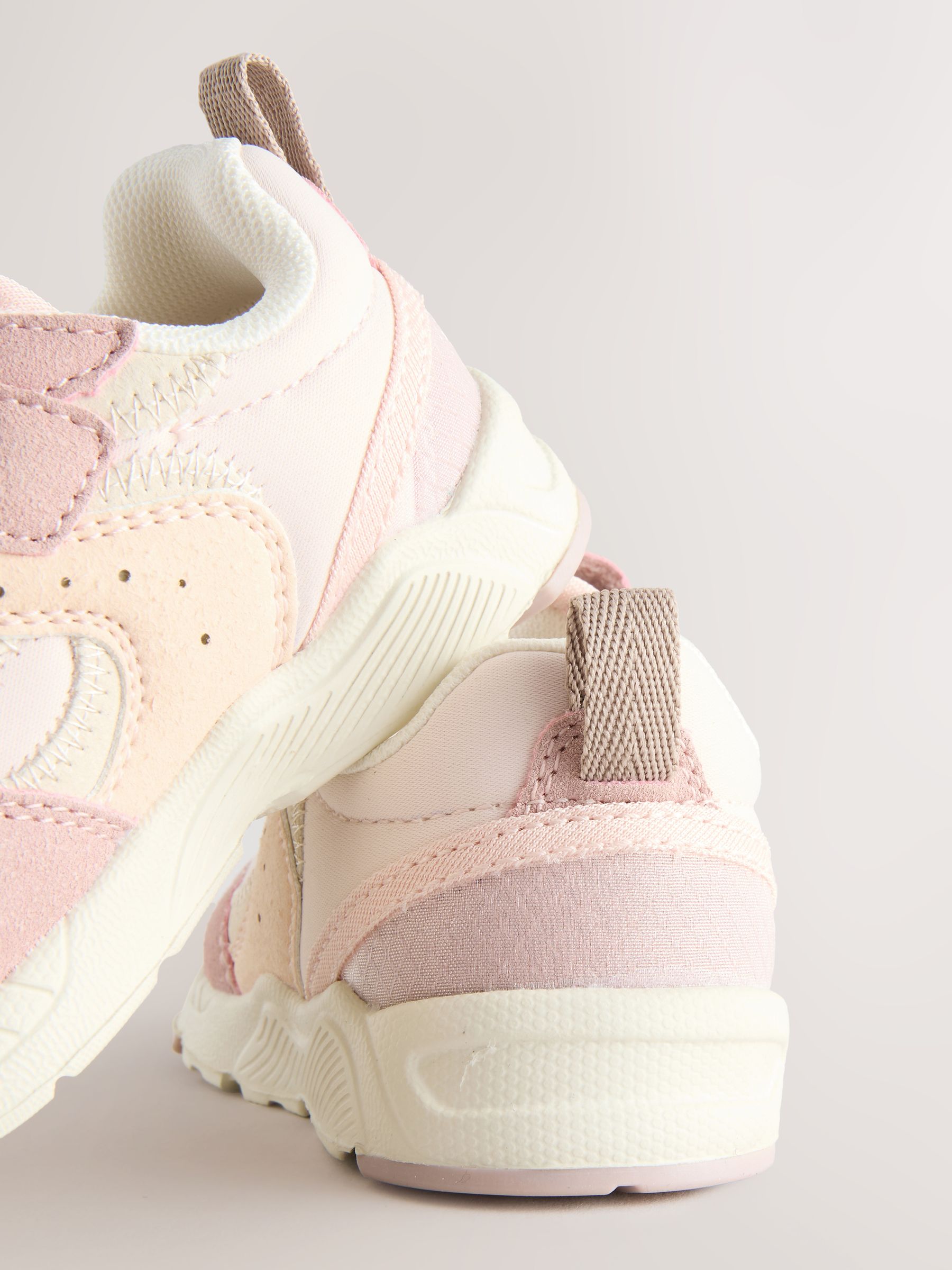 Buy Pink Standard Fit (F) Elastic Lace Touch Fasten Trainers from the ...