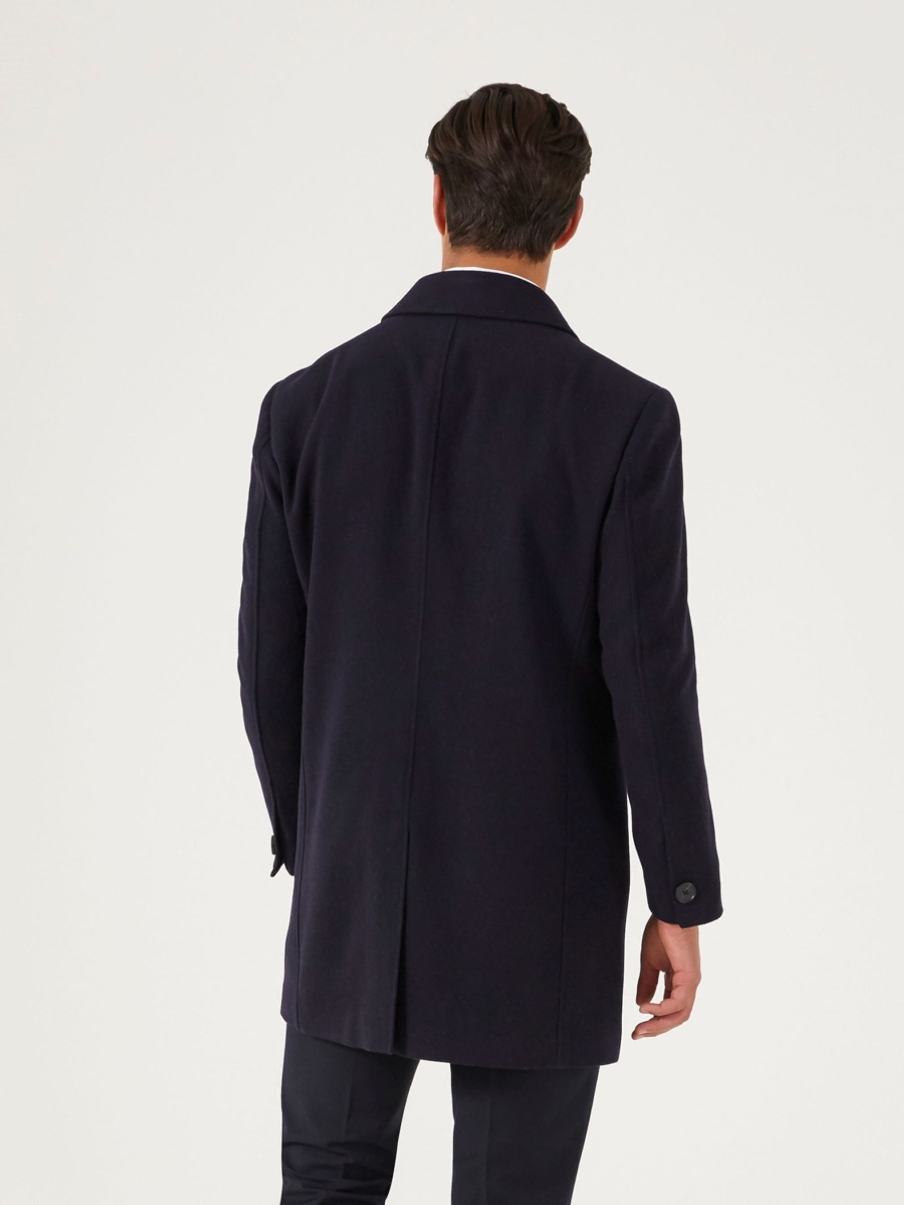 Buy Skopes Navy Blue Tailored Fit Aldgate Overcoat from the Next UK ...