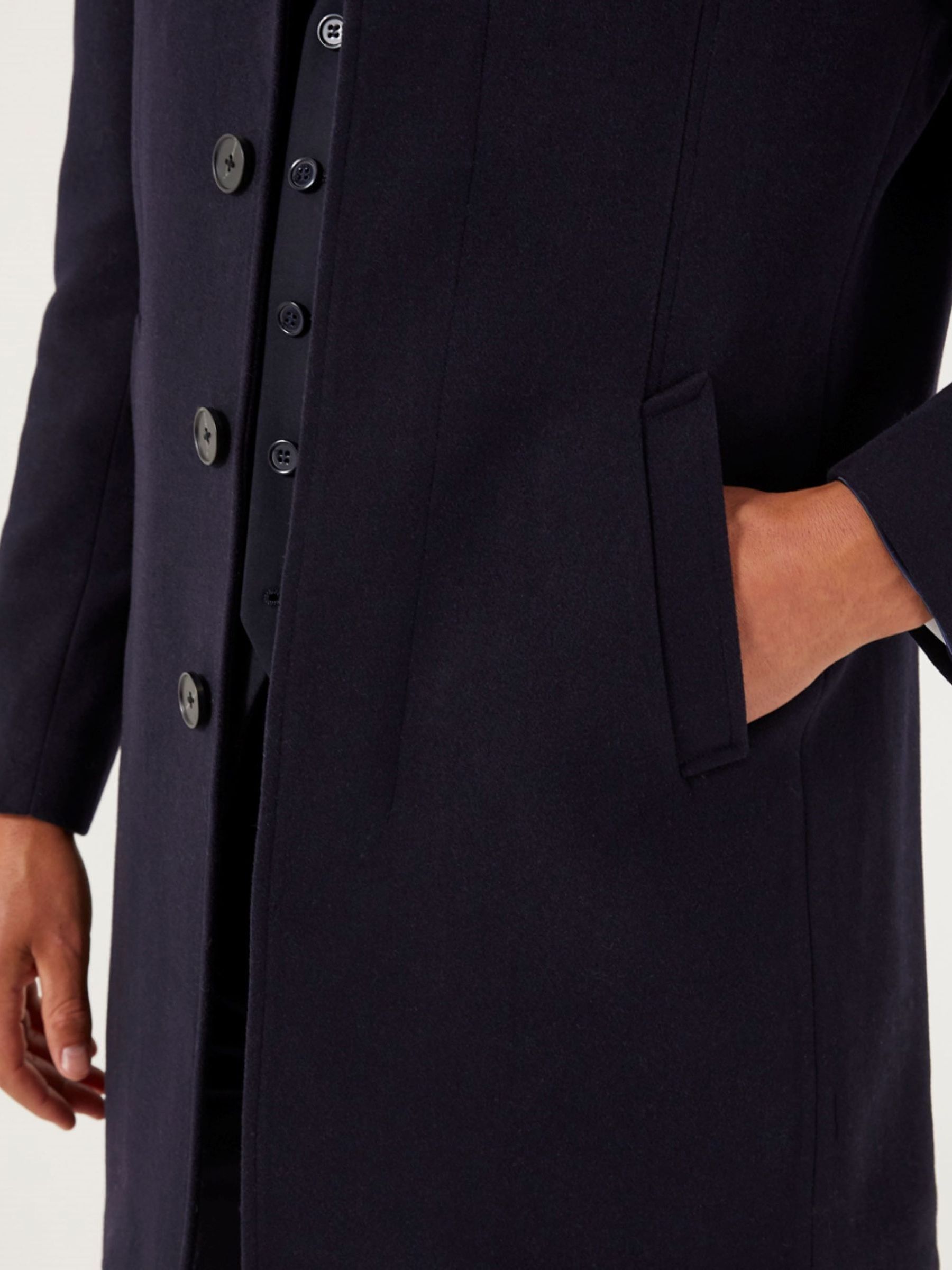 Buy Skopes Navy Blue Tailored Fit Aldgate Overcoat from the Next UK ...