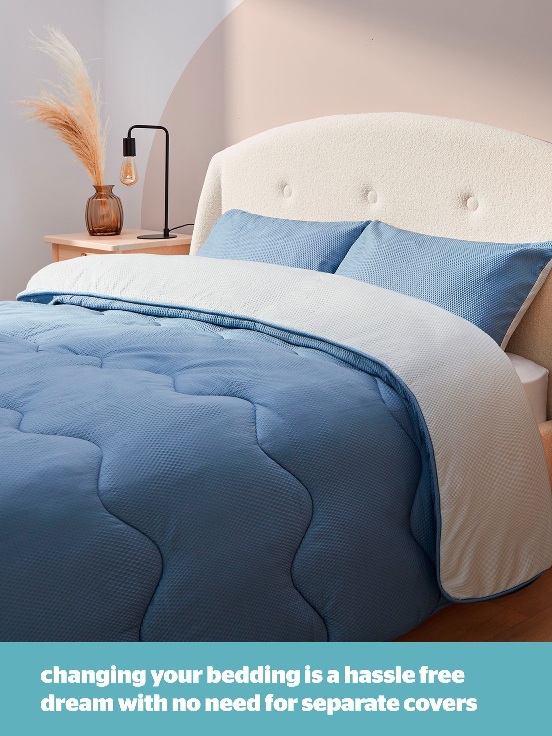 Buy Silentnight 10.5 Tog Seersucker Coverless Duvet And Pillowcase Set ...