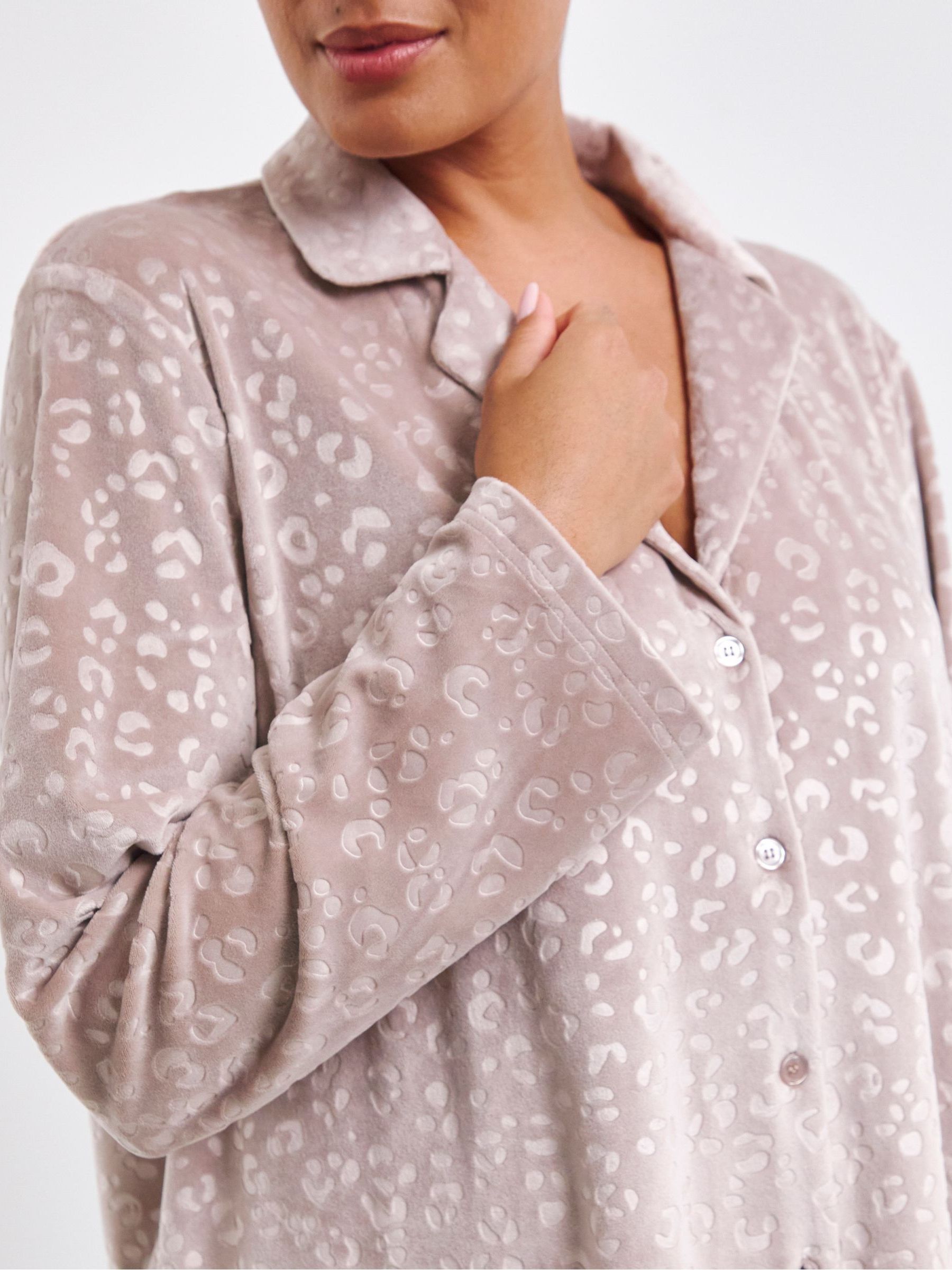 Buy Simply Be Natural Pretty Secrets Velour Button Through Pyjamas Set ...