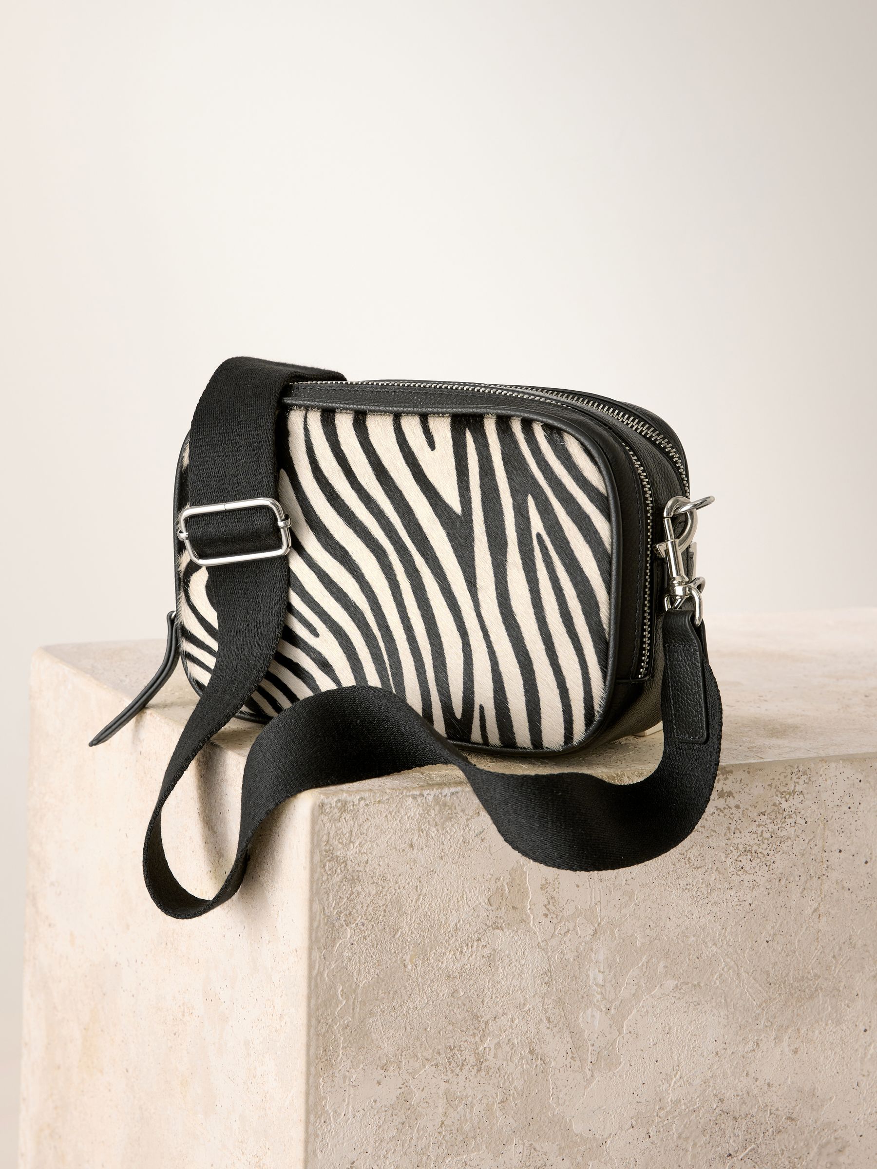 Buy Zebra Leather Camera Bag from the Next UK online shop