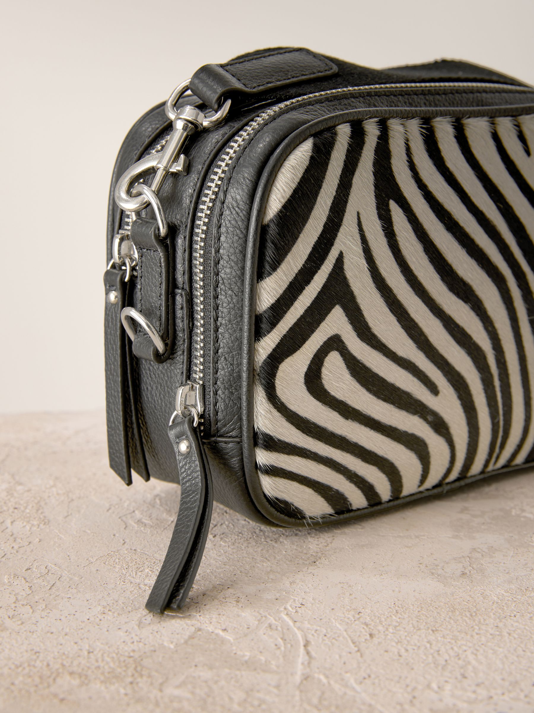 Buy Zebra Leather Camera Bag from the Next UK online shop