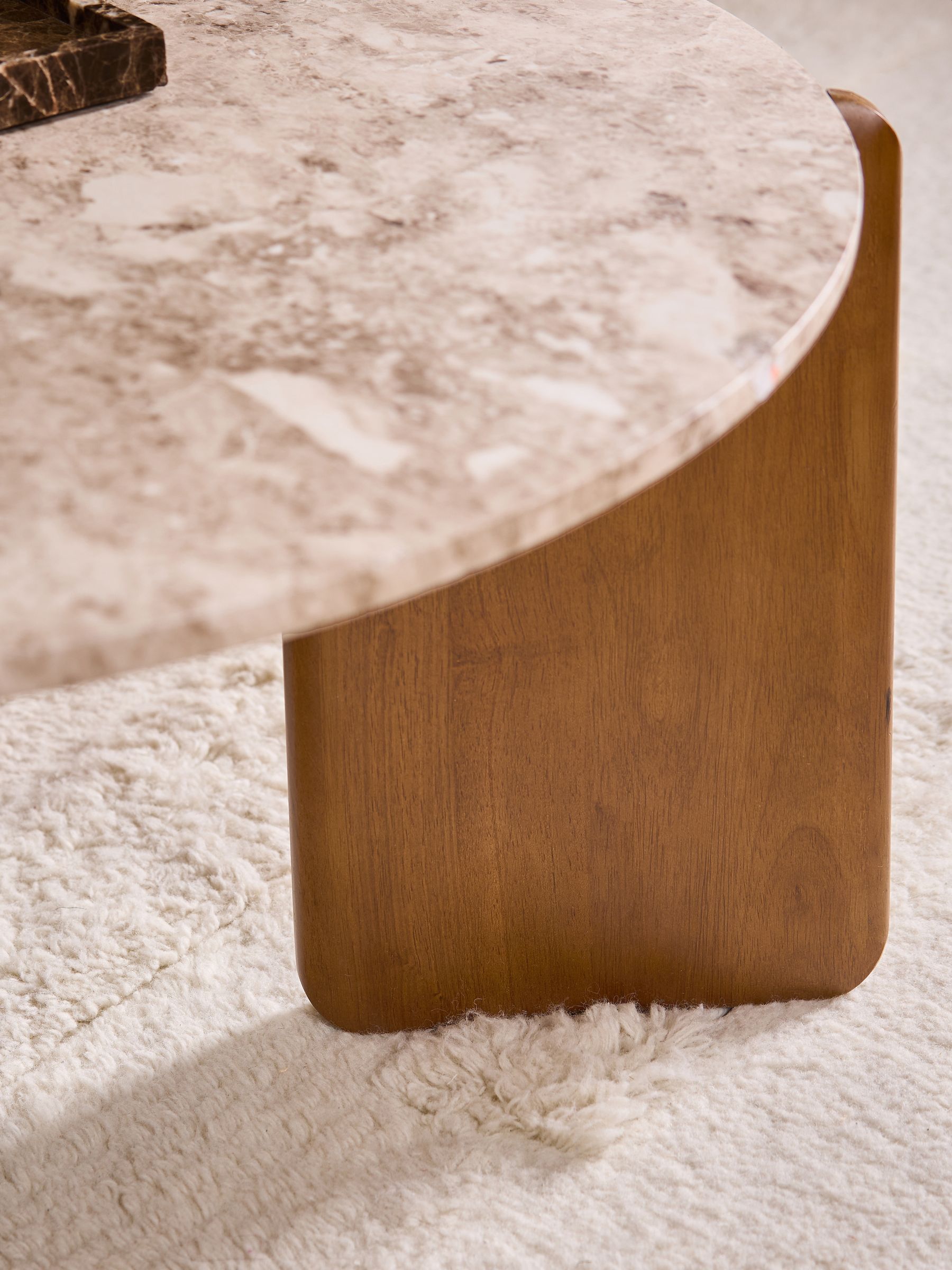 Buy Natural Round Marble Effect Coffee Table from the Next UK online shop