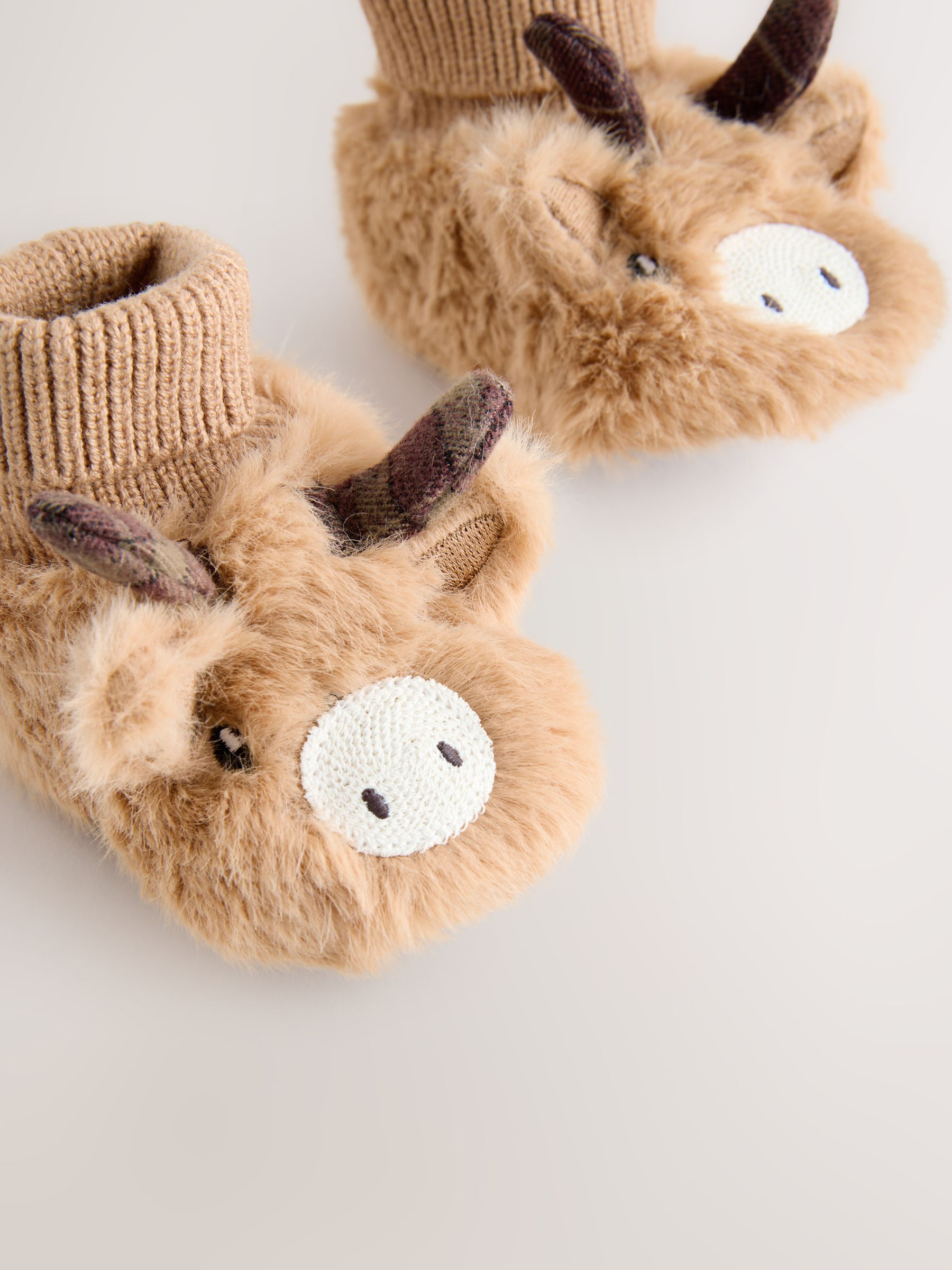 Buy Tan Brown Hamish The Highland Cow Baby Sock Top Boots (0-18mths ...