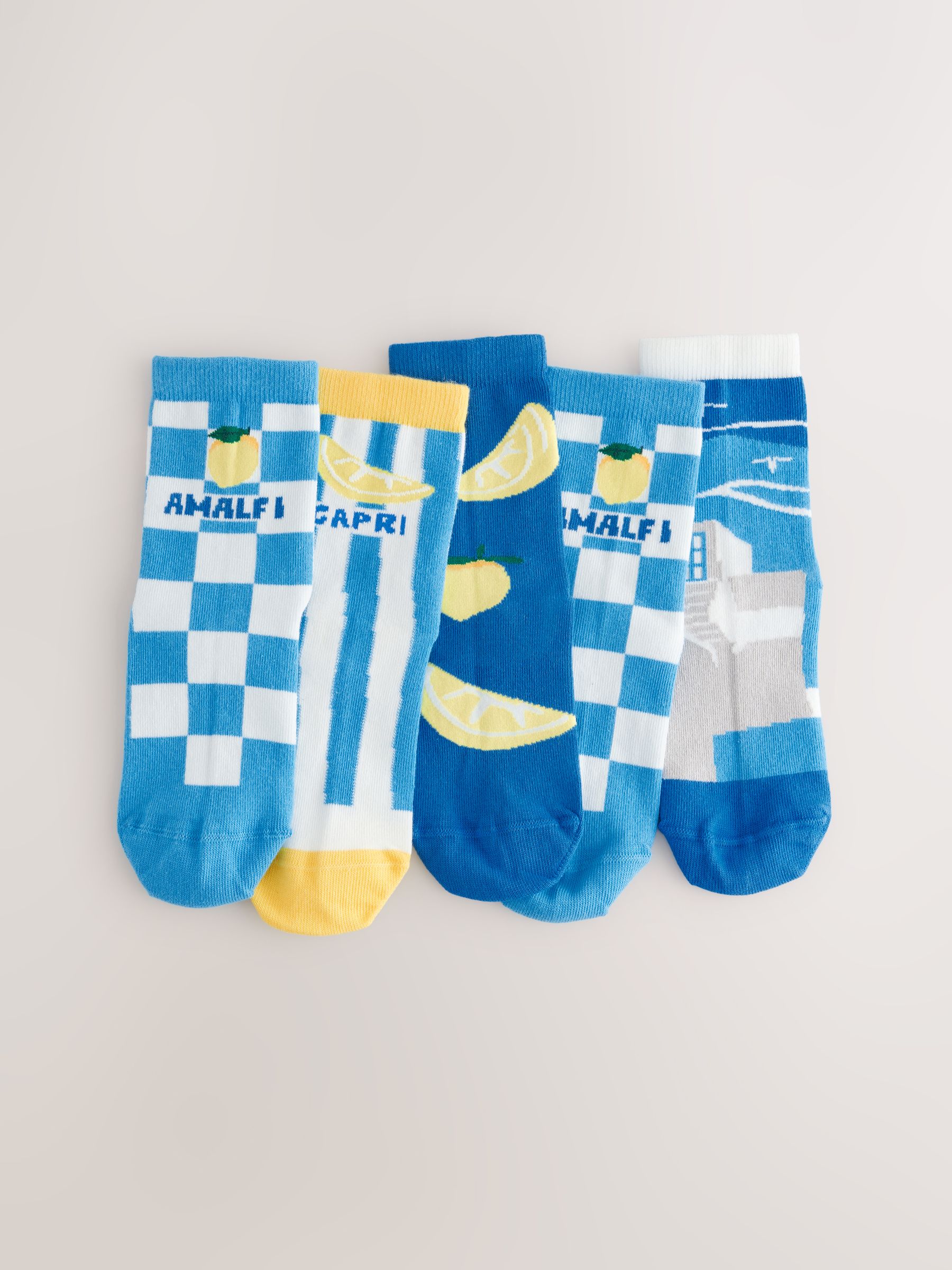 Buy Blue Lemons Print Rich Socks 5 Pack from Next Hong Kong