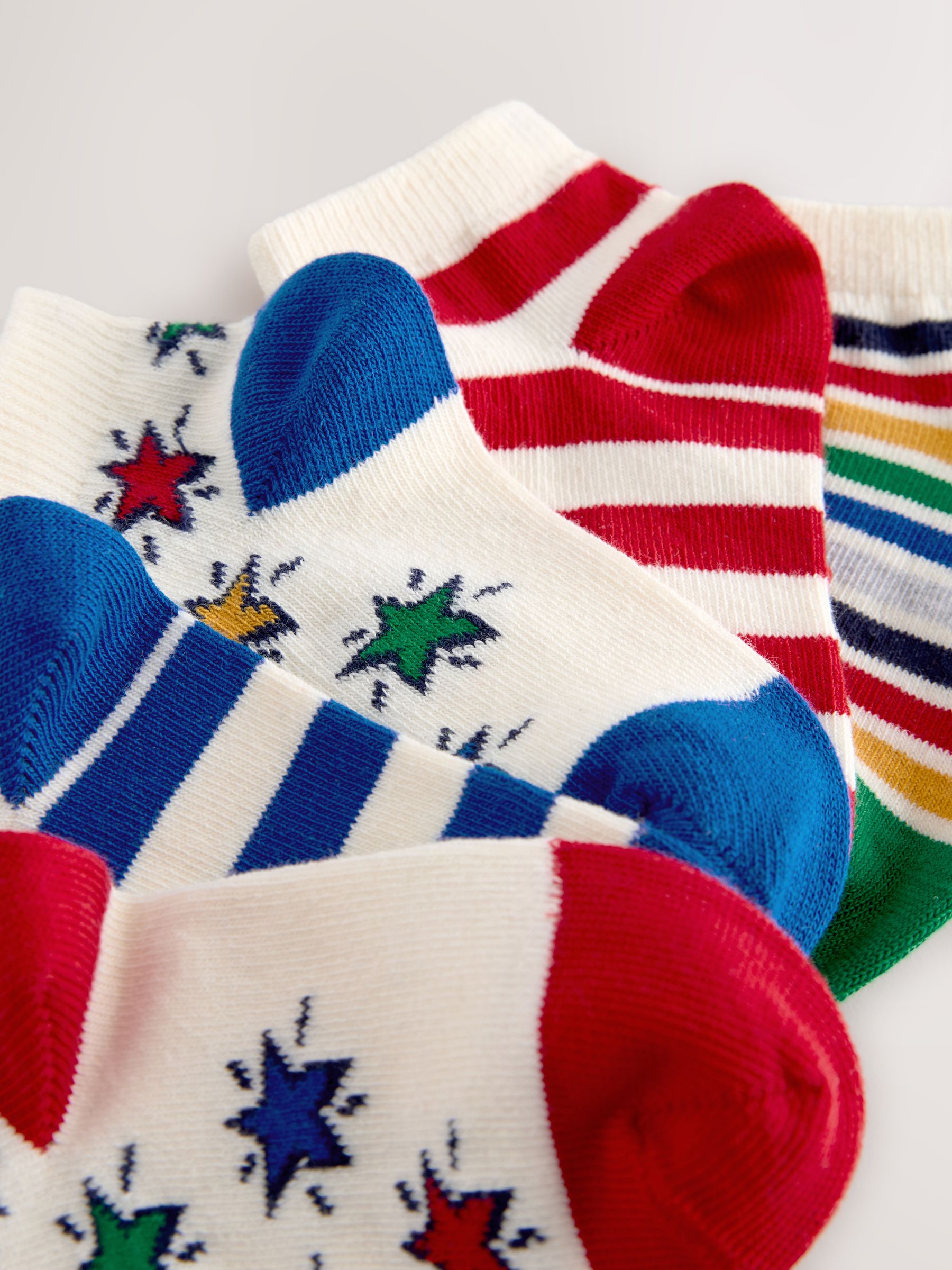 Buy Rainbow Stripe/Star Cotton Rich Trainer Socks 7 Pack from the Next ...