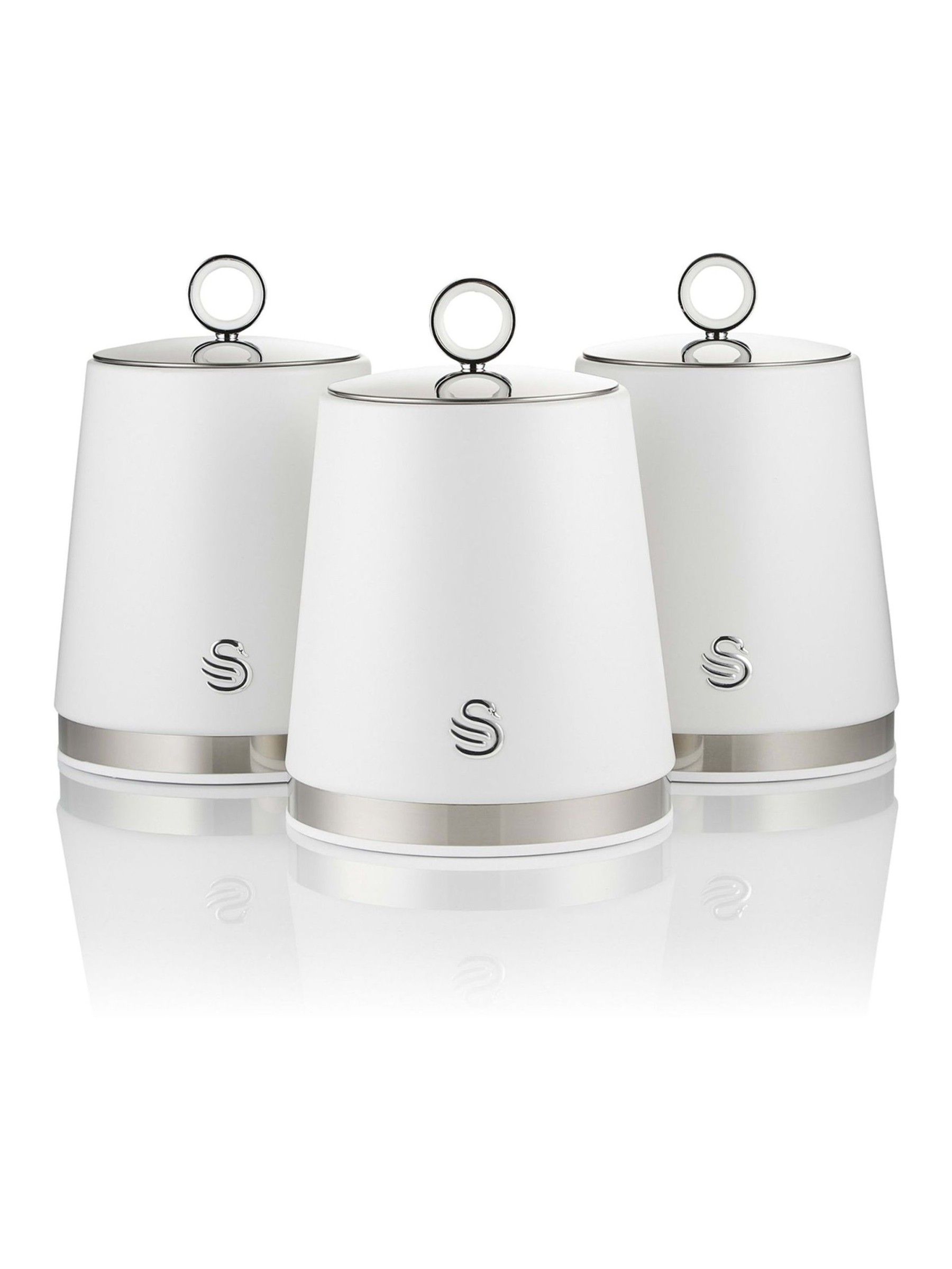 Buy Swan White Serenity Set of 3 Kitchen Storage Canisters from the ...