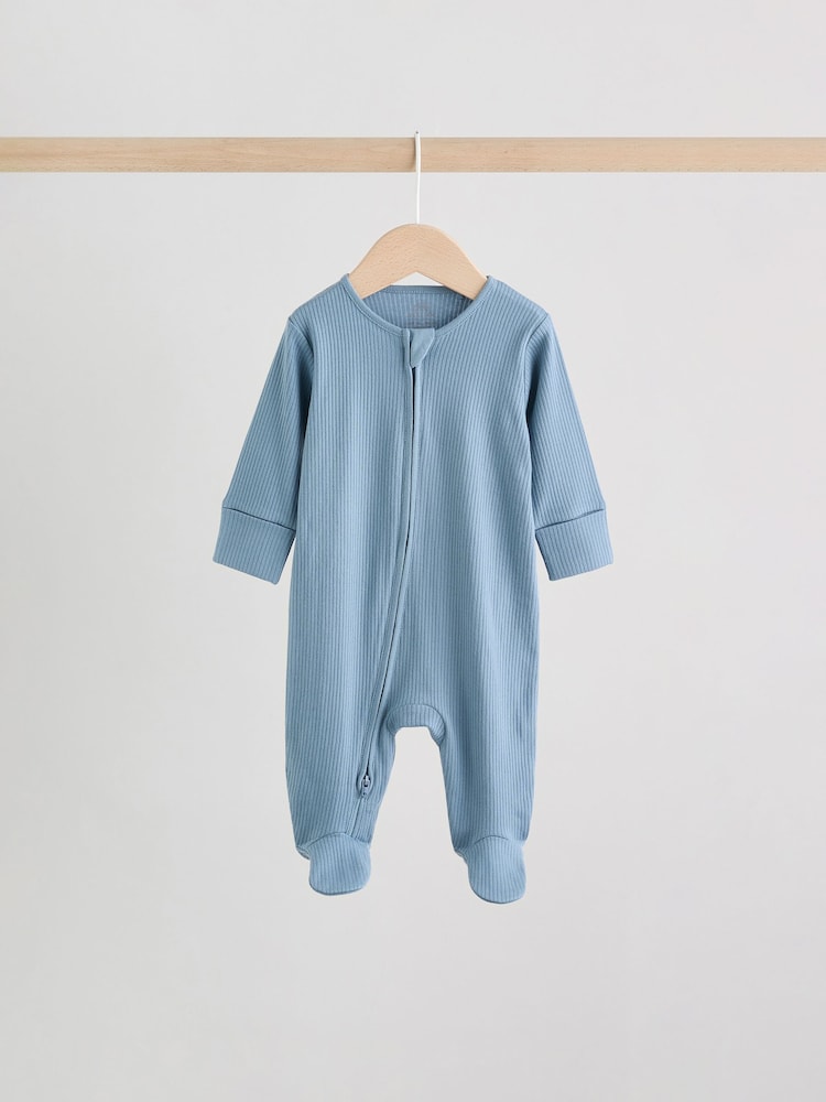 Buy Blue 3 Pack Baby Two Way Zip Sleepsuits (0-2yrs) from Next Hong Kong