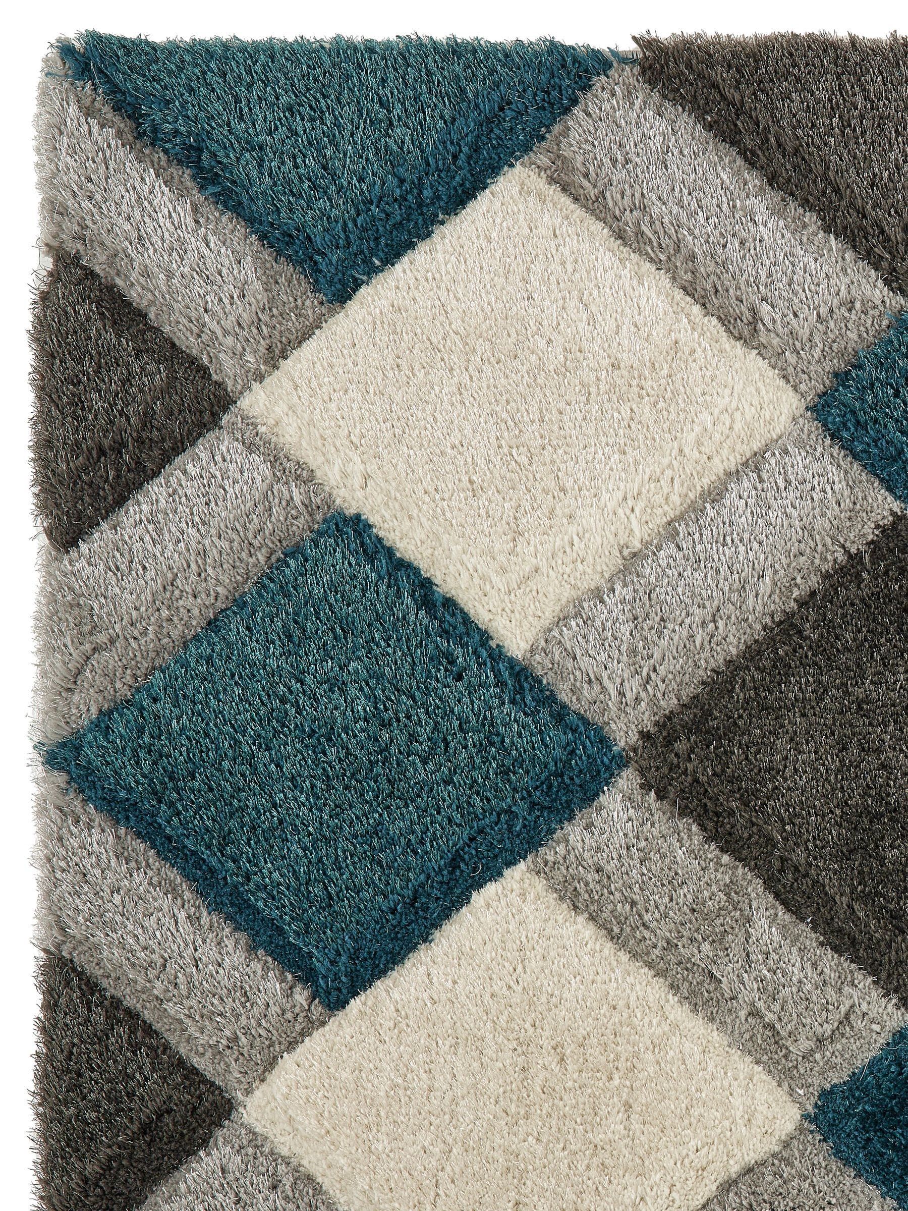 Buy Origin Rug Collection. Blue 3DGEO Shaggy Rug from the Next UK ...
