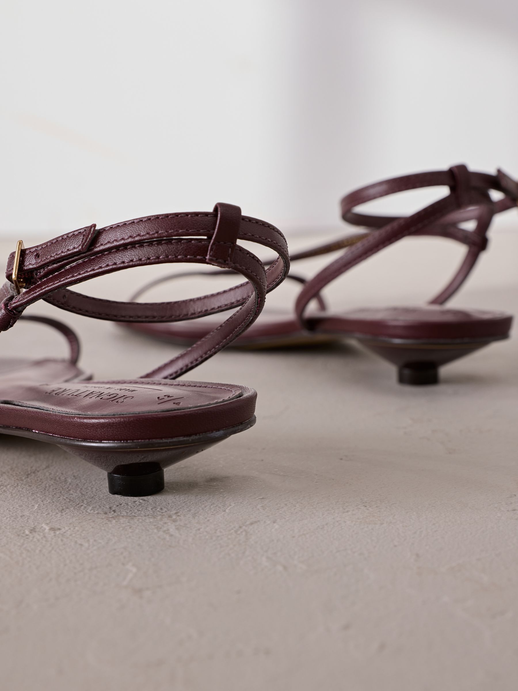 Buy Burgundy Red Leather Signature Strappy Sandals from the Next UK ...
