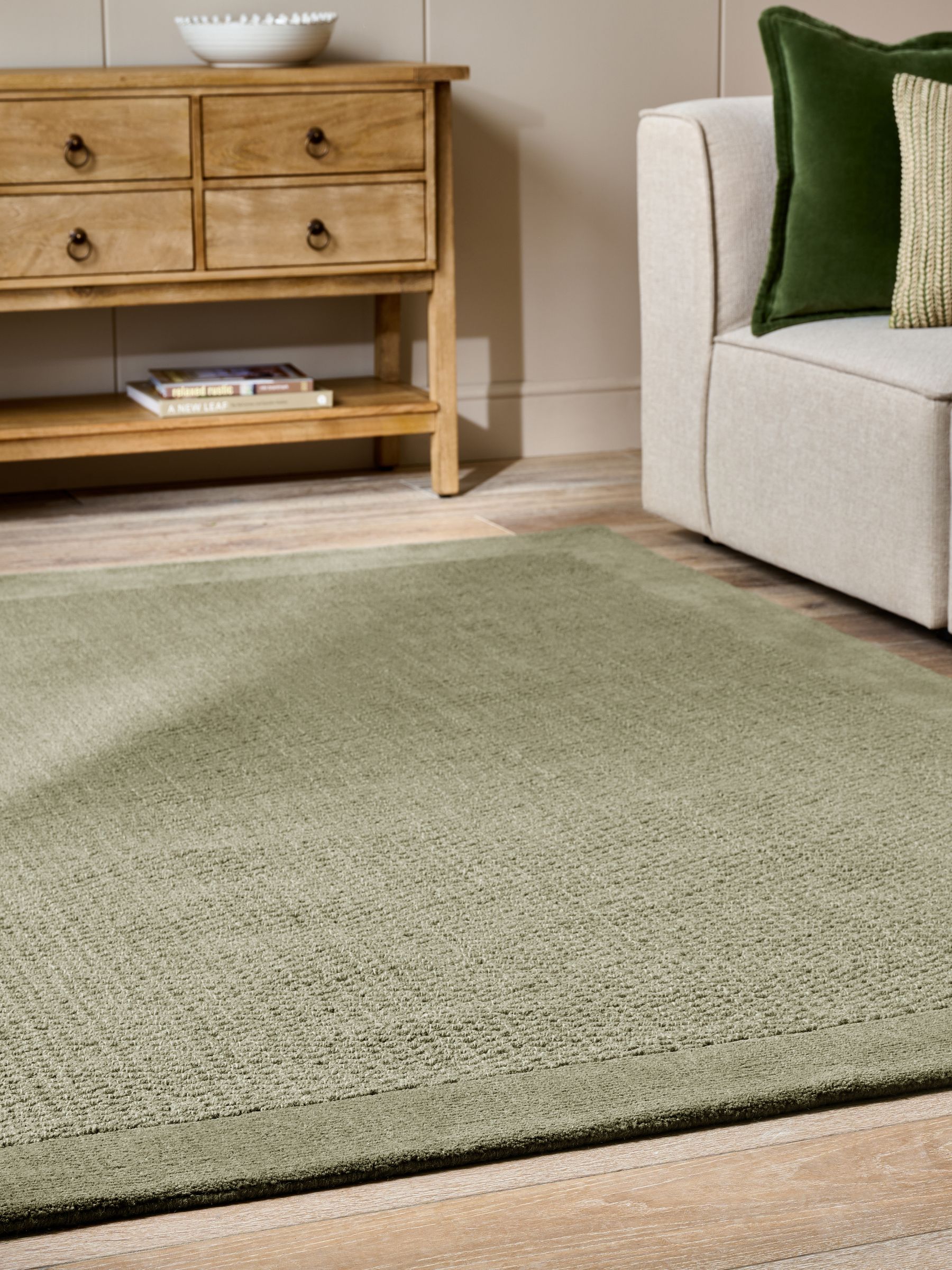 Buy Green Florence Border Wool Rug from the Next UK online shop