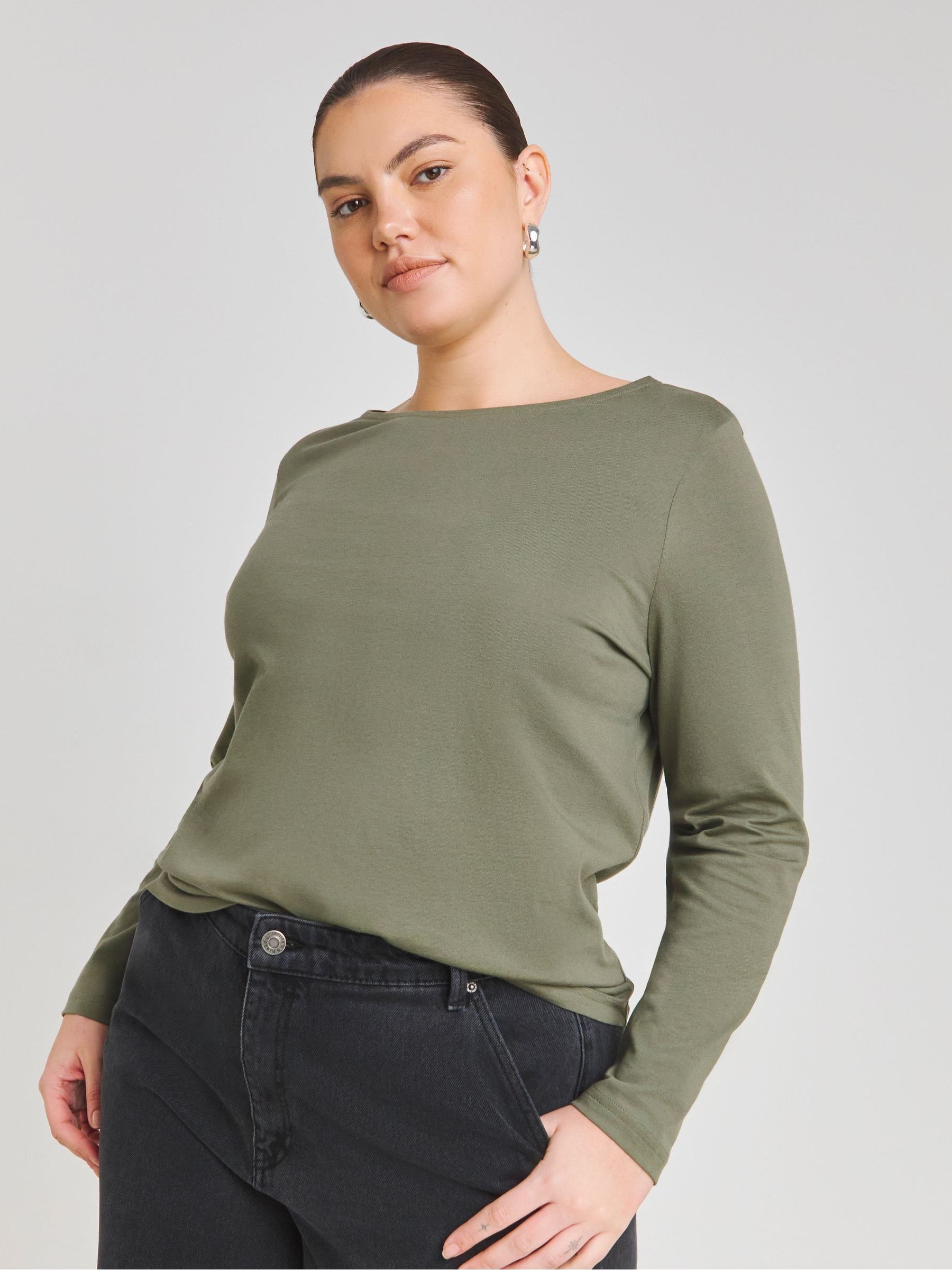 Buy Simply Be Black 100% Cotton Slash Neck T-Shirts 3 Pack from the ...