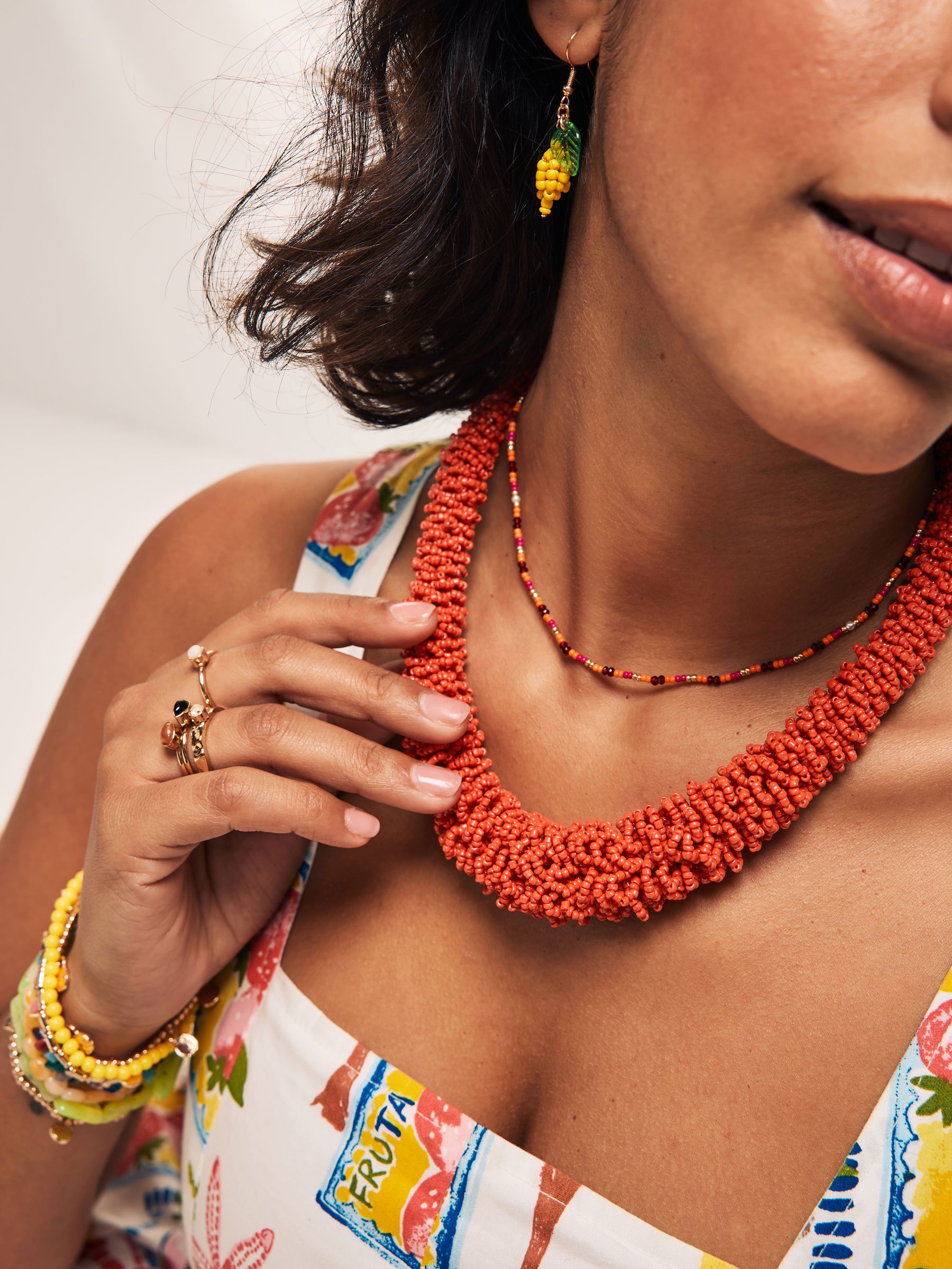 Buy Red Beaded Tube Necklace from the Next UK online shop