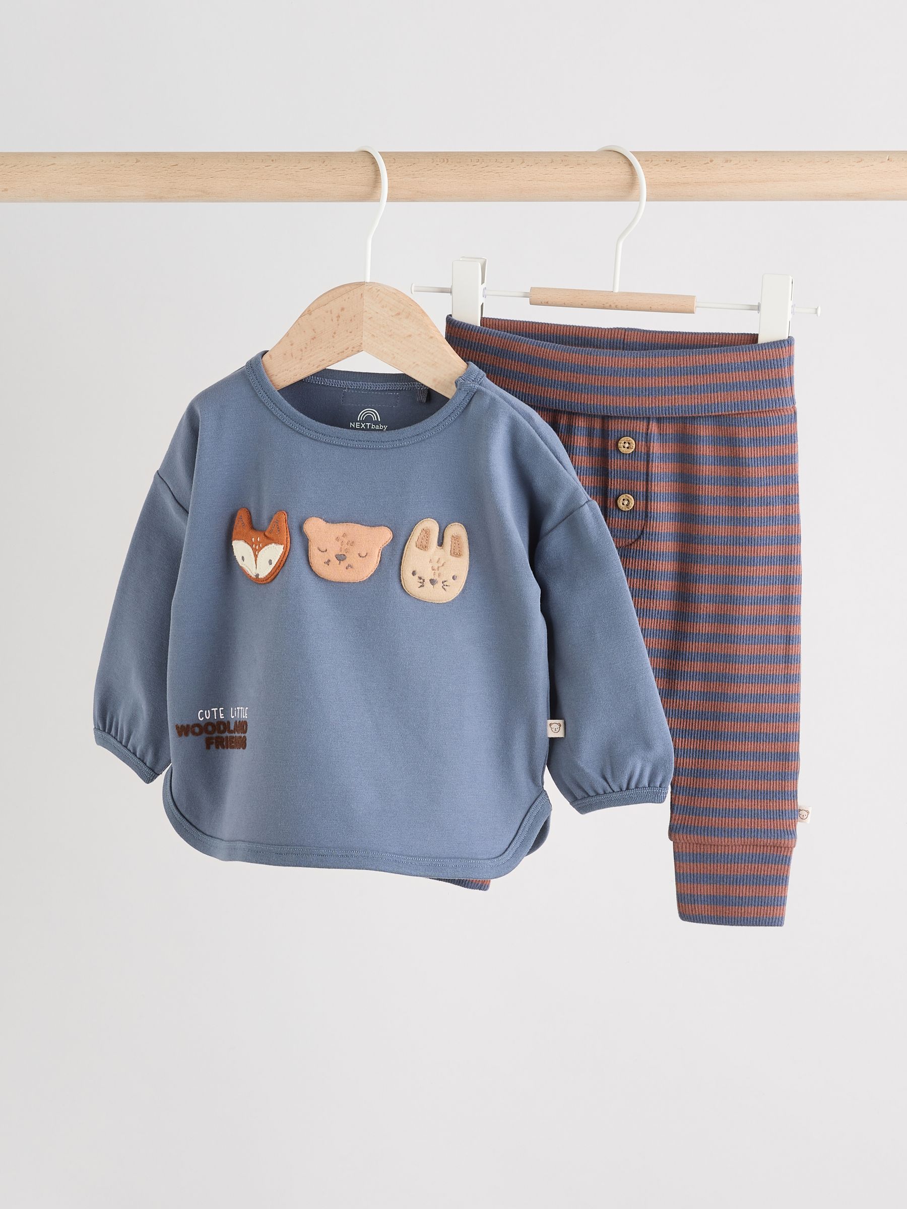 Buy Blue Woodland Top and Leggings 2 Piece Baby Set (0mths-3yrs) from ...