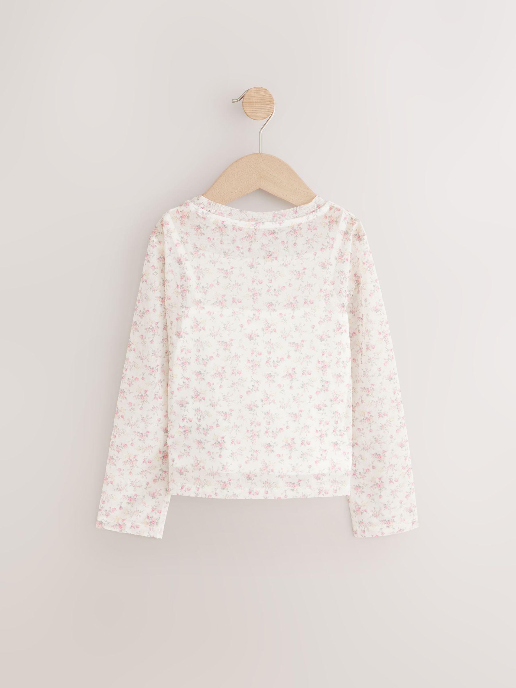 Buy White/Pink Floral Mesh Top with Vest (3-16yrs) from the Next UK ...