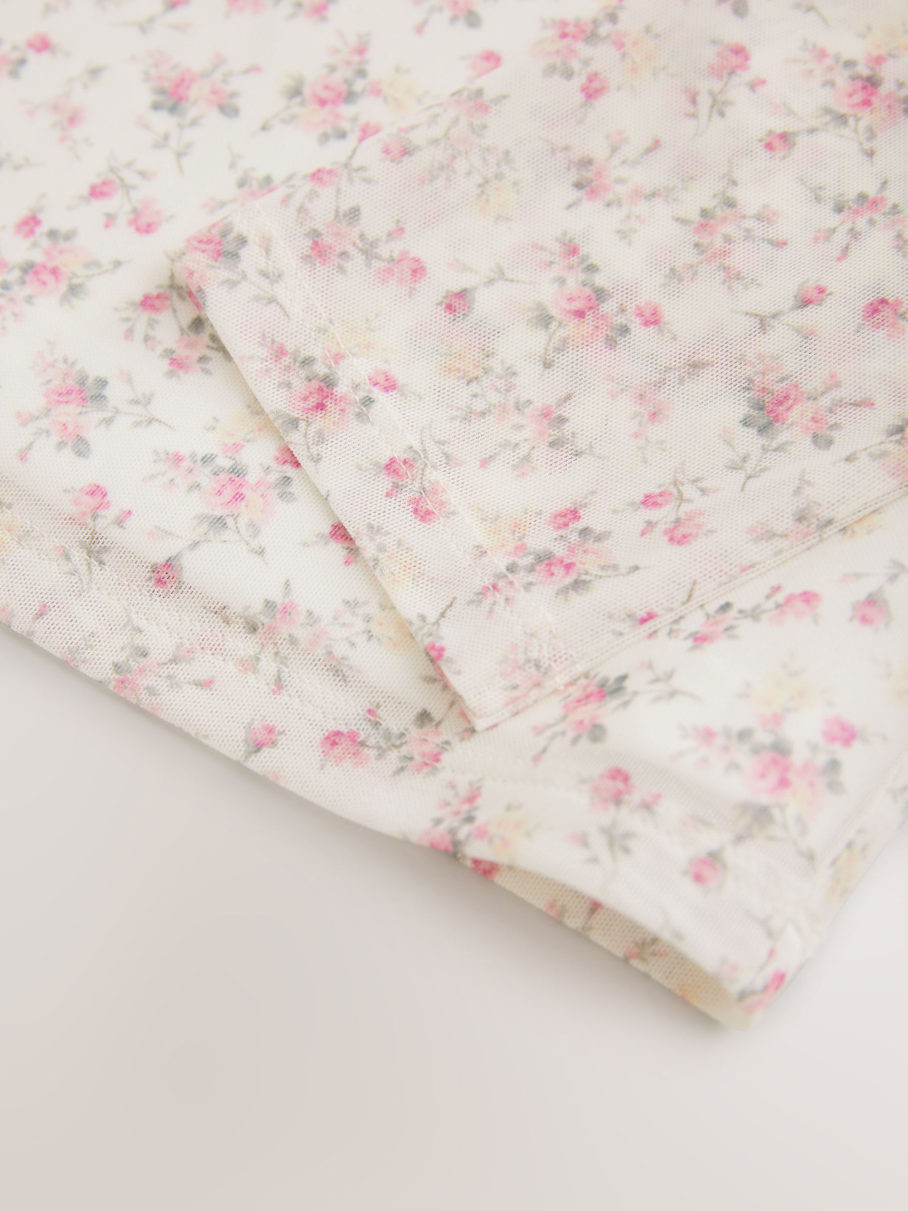 Buy White/Pink Floral Mesh Top with Vest (3-16yrs) from the Next UK ...