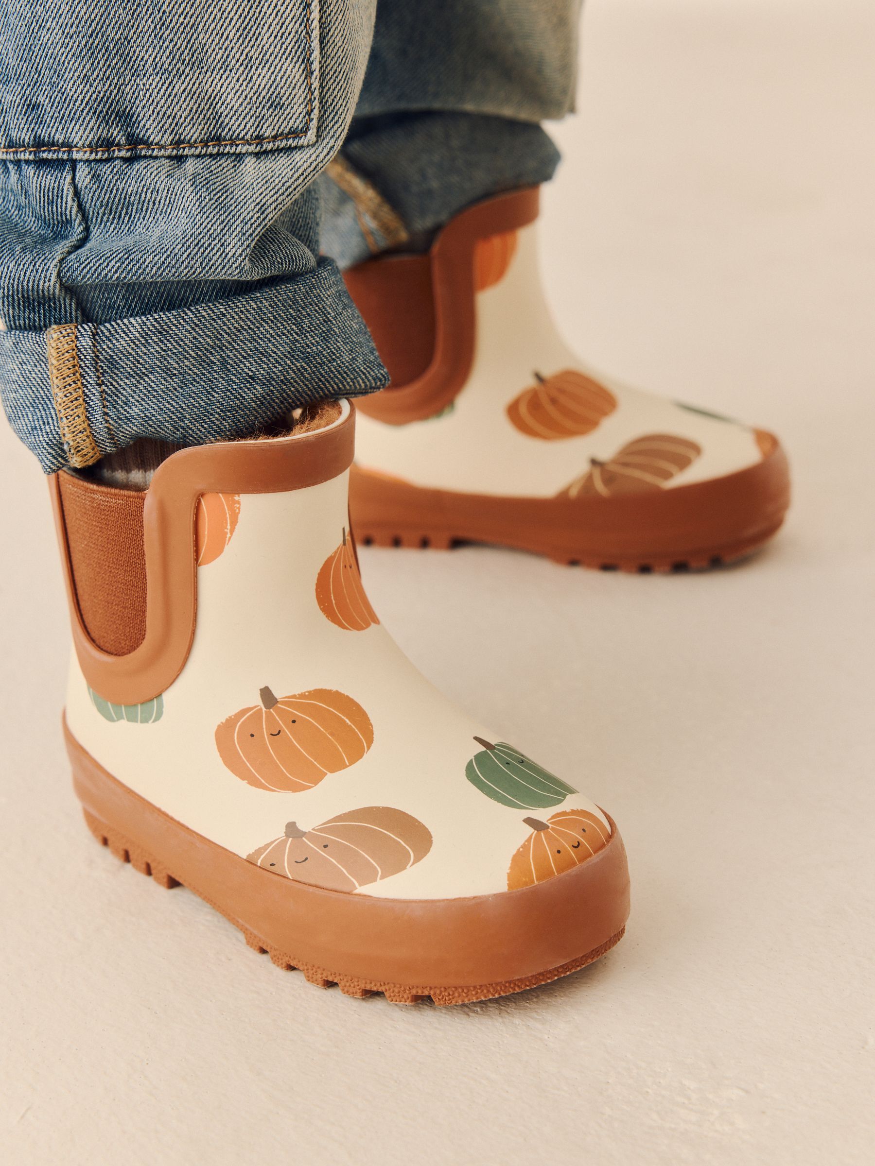 Buy Neutral Pumpkin Halloween - Warm Lined Ankle Wellies from Next Israel