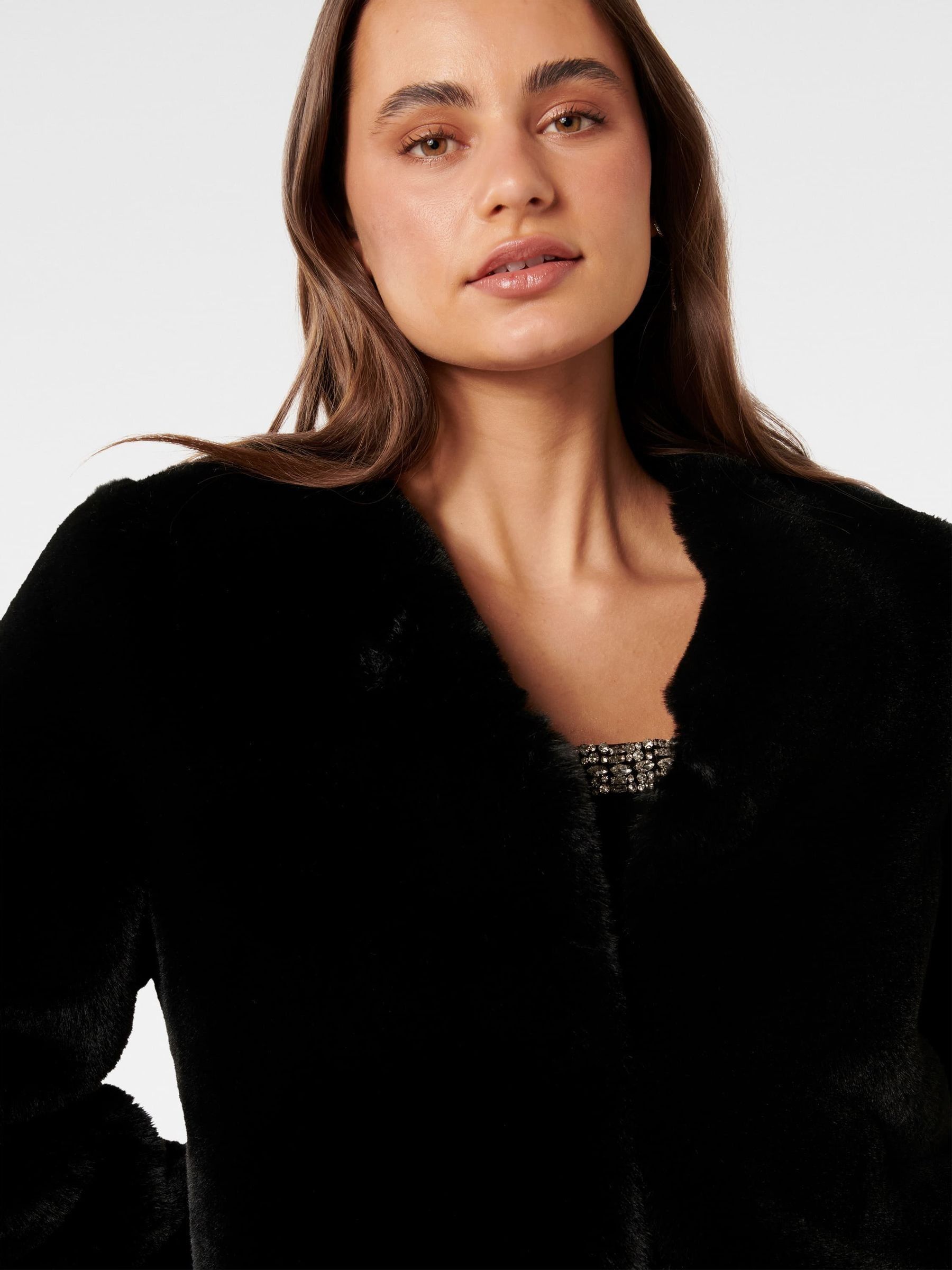 Buy Forever New Black Lana Faux Fur Coat from the Next UK online shop