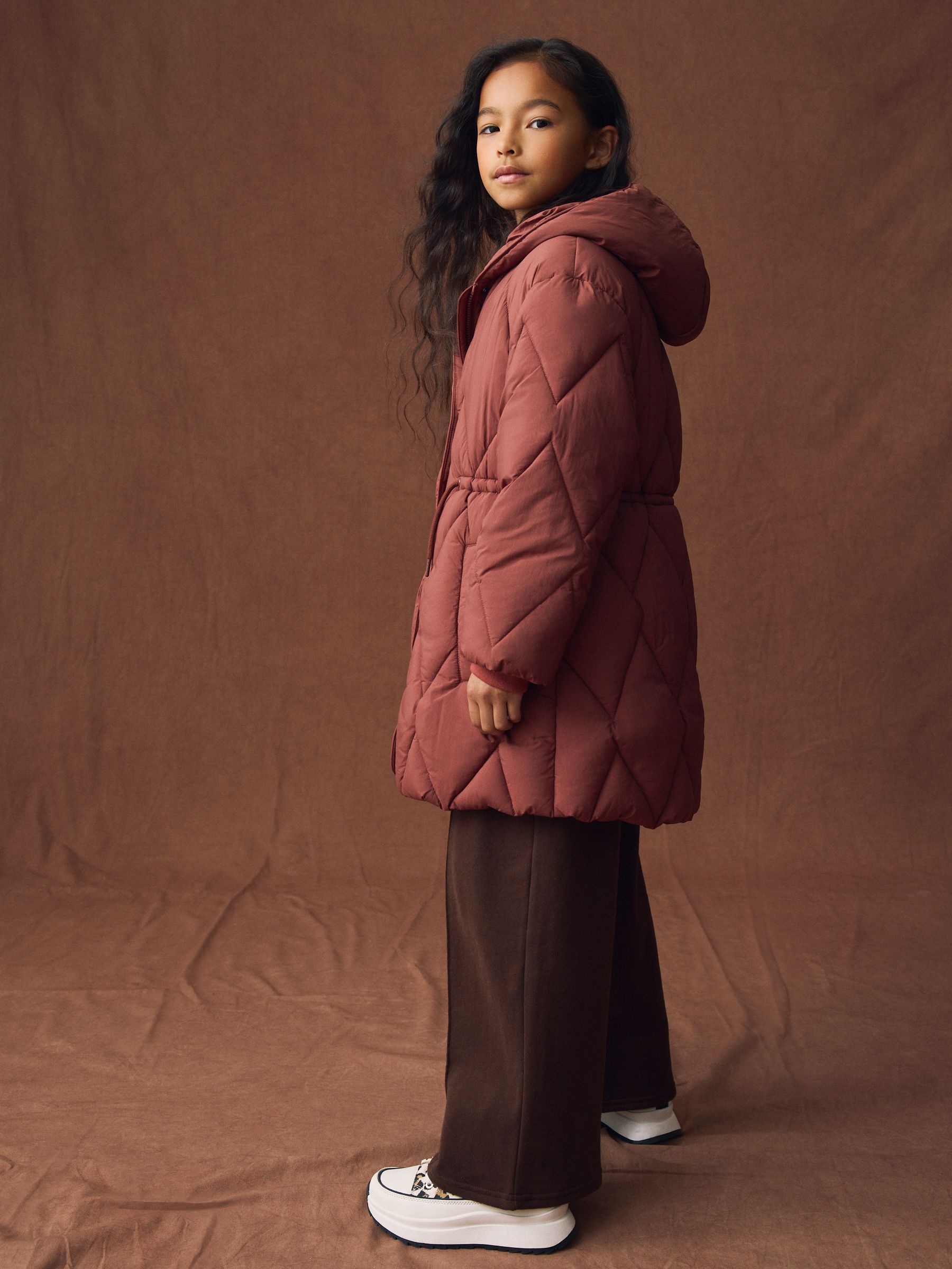 Buy Rust Red - Shower Resistant Diamond Quilted Padded Coat (3-16yrs ...