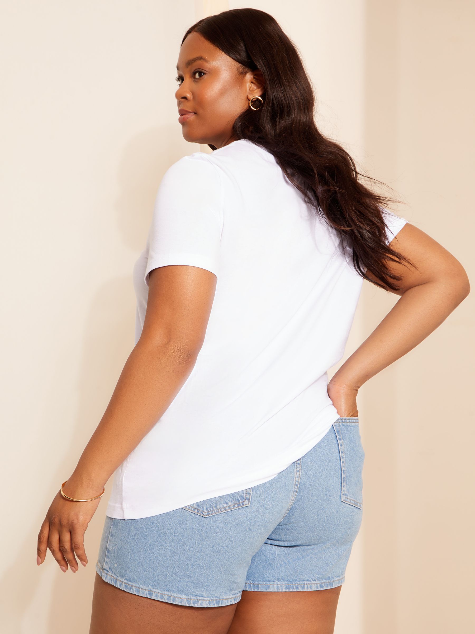 Buy Curves Like These White Crew Neck 100% Cotton T-Shirt from the Next ...