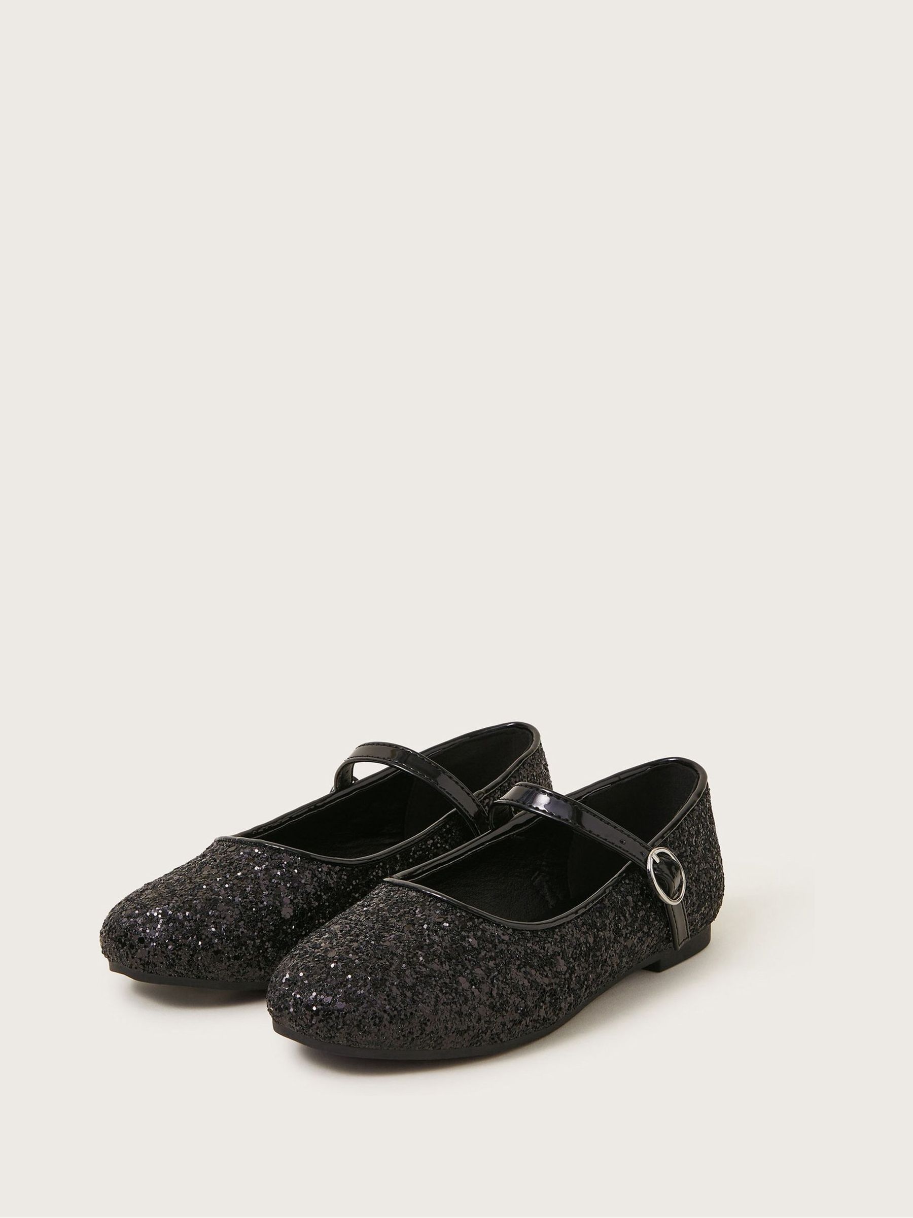 Buy Monsoon Black All-Over Glitter Ballet Flats from the Next UK online ...