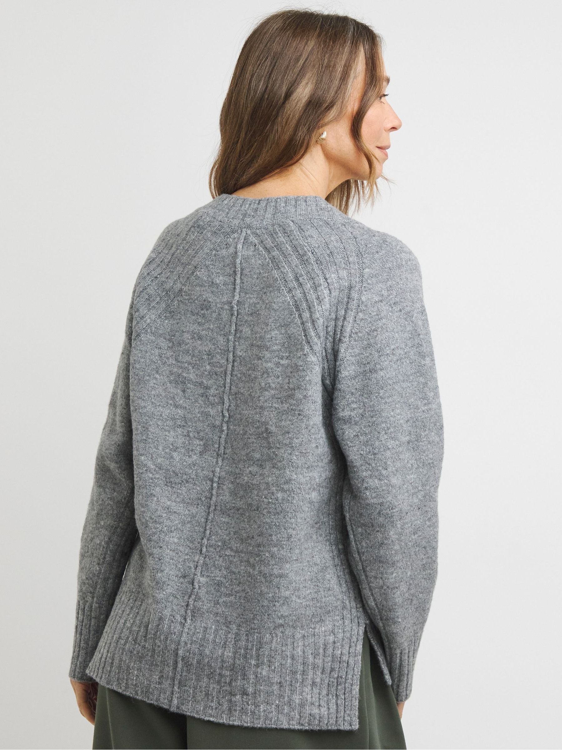 Buy JD Williams Grey Ribbed Detail V-Neck Jumper from the Next UK ...