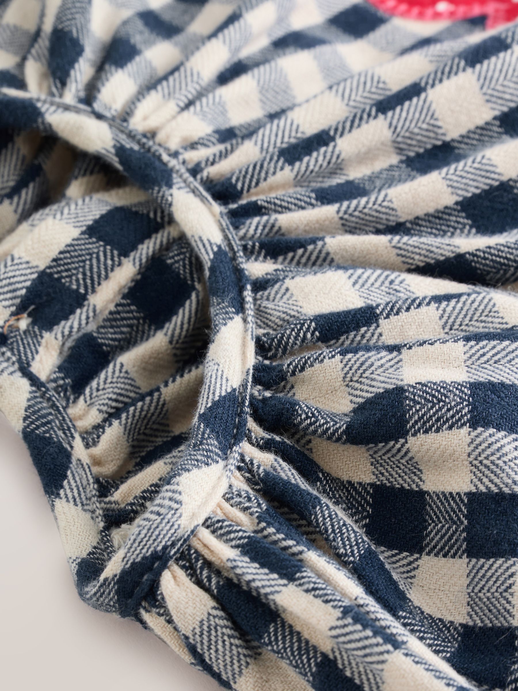 Buy Navy Blue Gingham Heart Baby Long Sleeve 100% Cotton Dress with ...