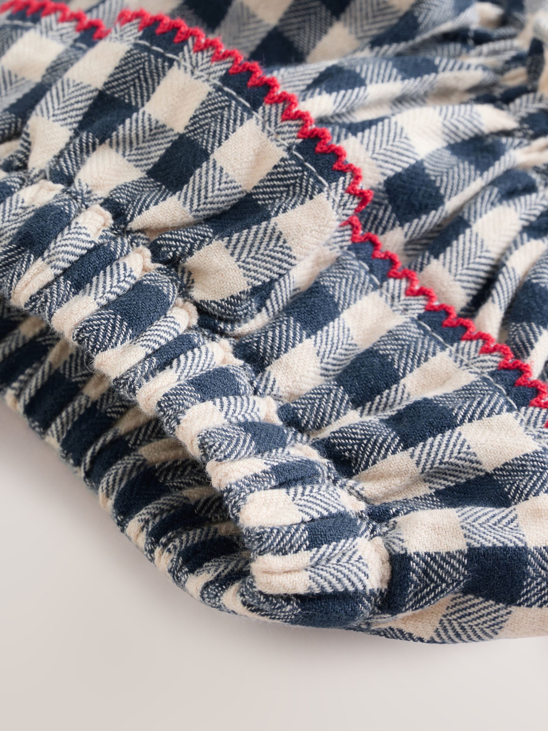 Buy Navy Blue Gingham Heart Baby Long Sleeve 100% Cotton Dress with ...