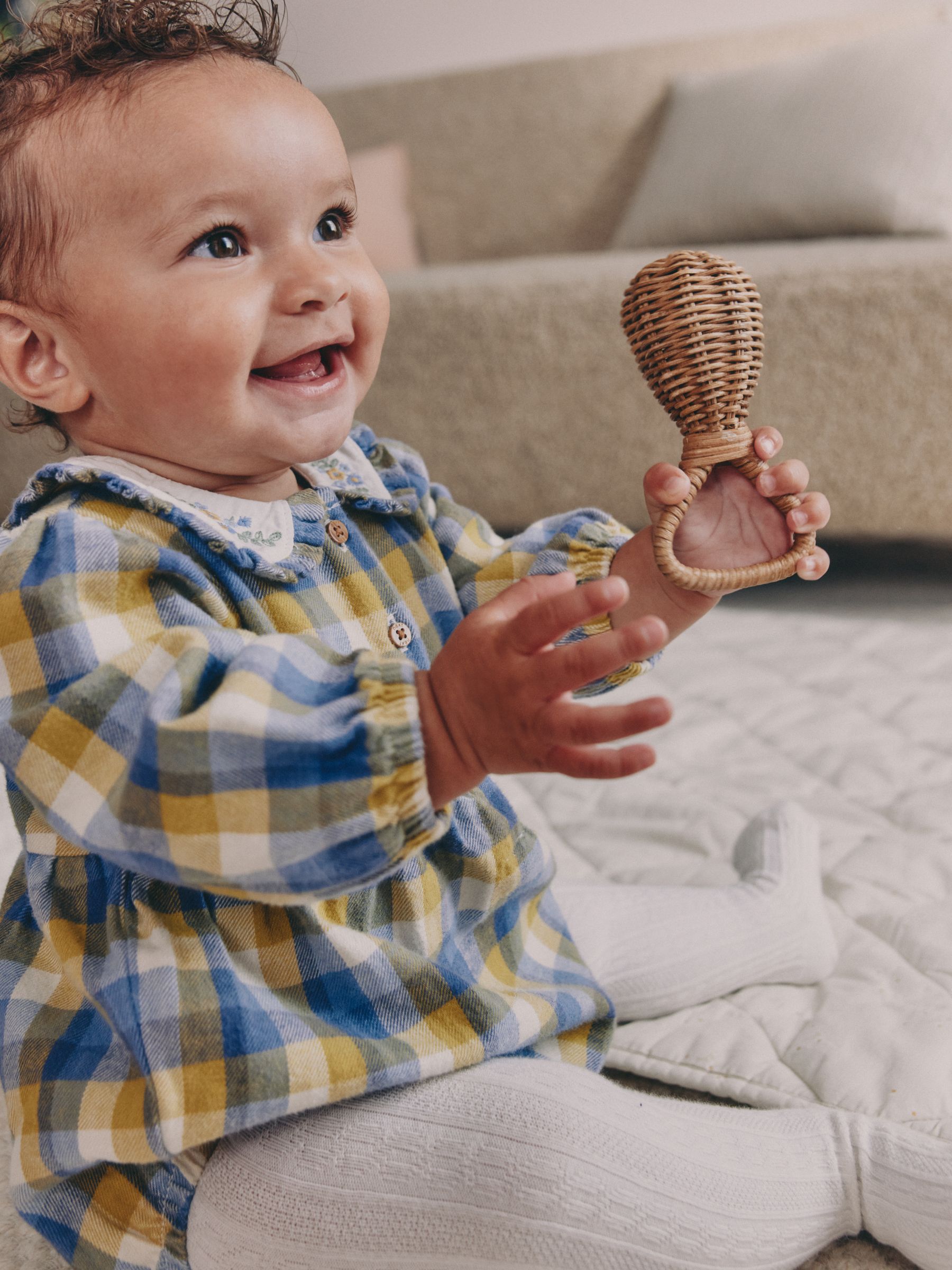 Buy Green/Yellow Gingham Baby Bloomer Rompers Set 2 Piece with Tights ...
