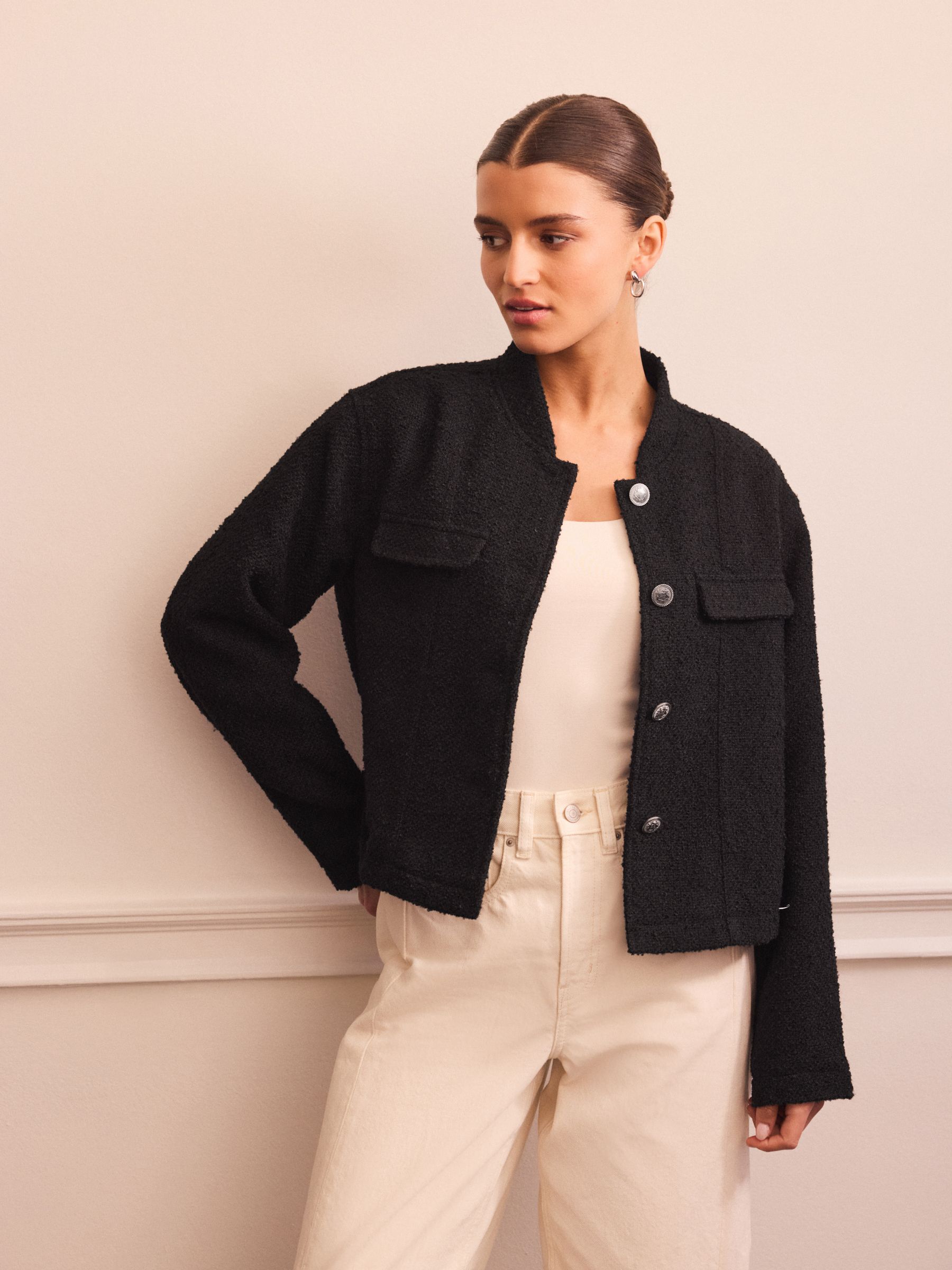 Buy Black Boucle Jacket from the Next UK online shop