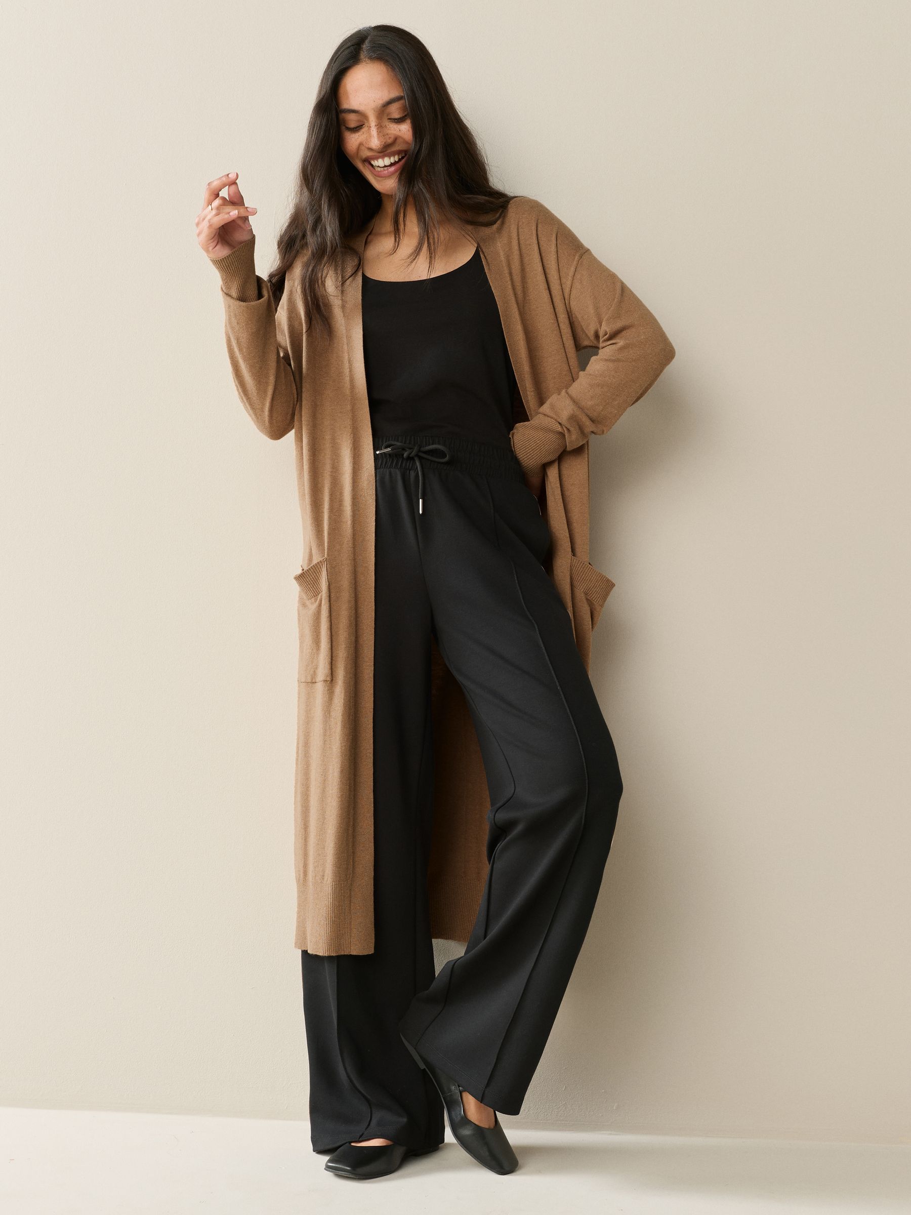Buy Camel Soft Touch Cotton Rich Longline Cardigan from the Next UK ...