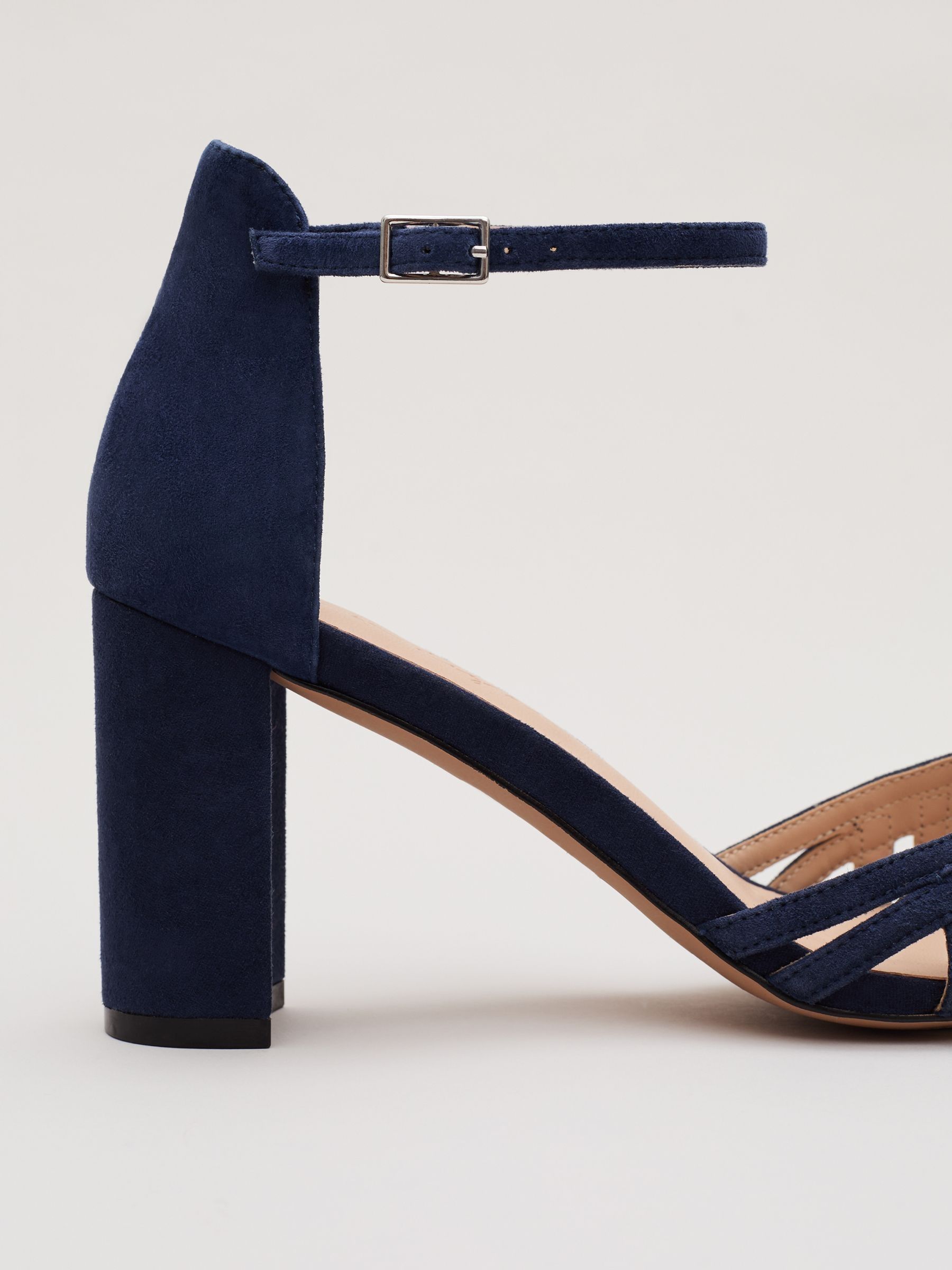 Buy Phase Eight Blue Strappy Block Heel Sandals from the Next UK online ...